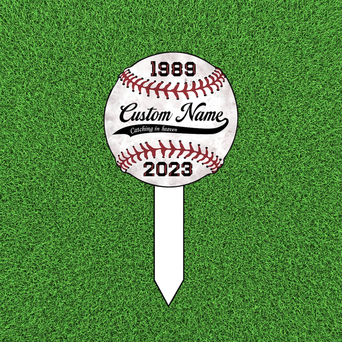 Baseball Memorial Grave Marker Personalized, Baseball Acrylic Plaque ...