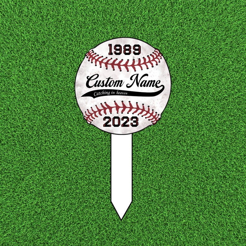 Baseball Memorial Grave Marker Personalized, Baseball Acrylic Plaque ...