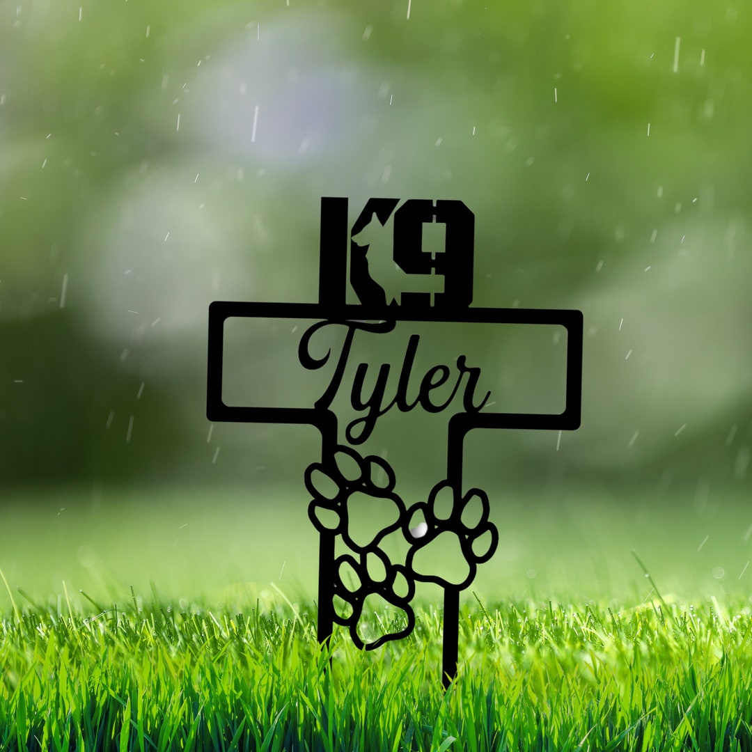 Police Dog Memorial Plaque Custom, K9 Dog Sympathy Grave Stake, Loss of ...