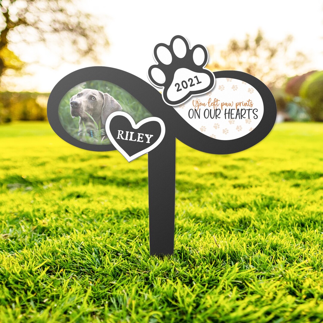 Personalized Dog Memorial Grave Marker, Pet Loss Photo Keepsake, Dog ...