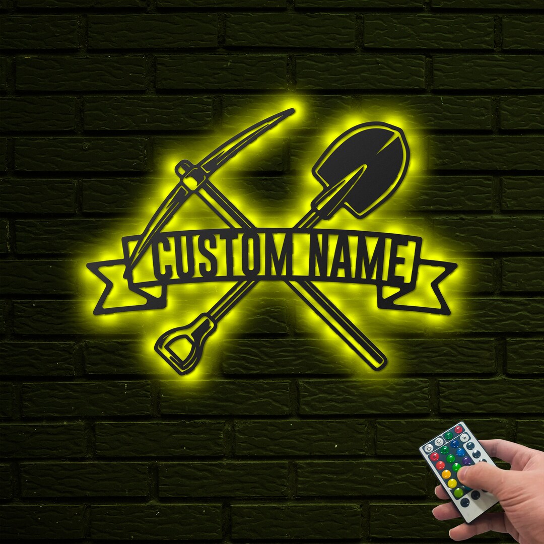 Personalized Gold Miner Metal Wall With LED Light, Gold Mining Wall ...