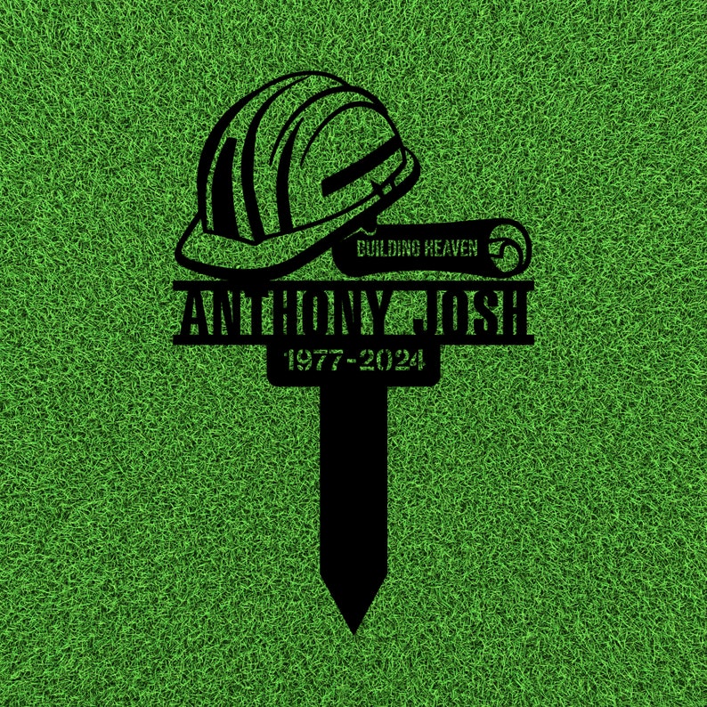 Personalized Construction Workers Metal Stake, Constructor Remembrance ...