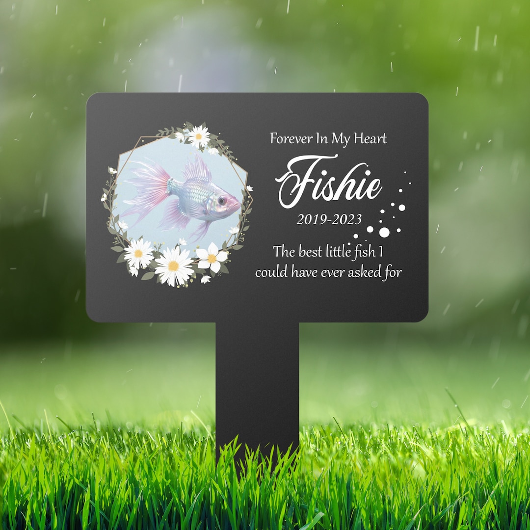 Custom Fish Memorial Plaques, Best Little Fish, Grave Marker for Pet ...