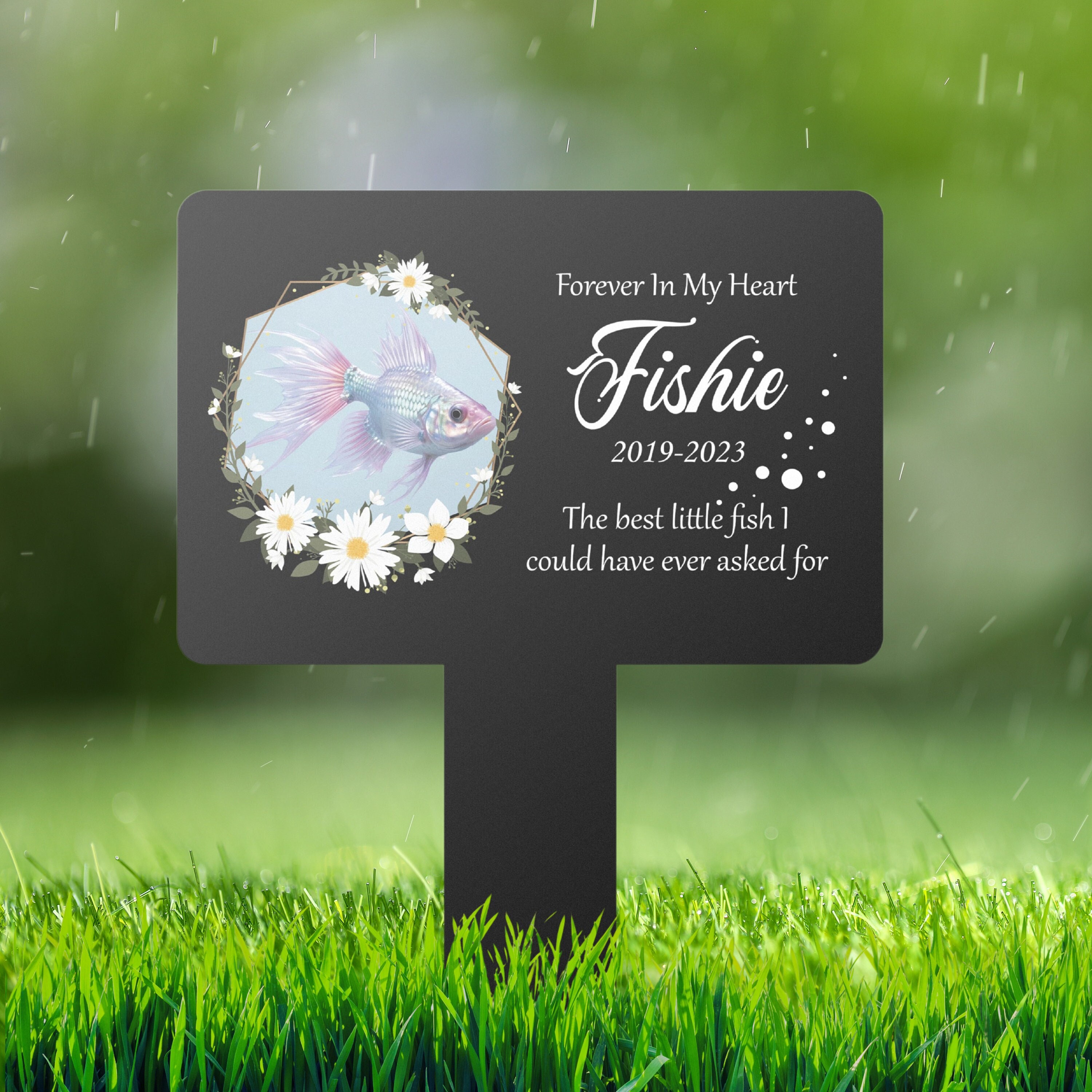 Custom Fish Memorial Plaques, Best Little Fish, Grave Marker for Pet ...