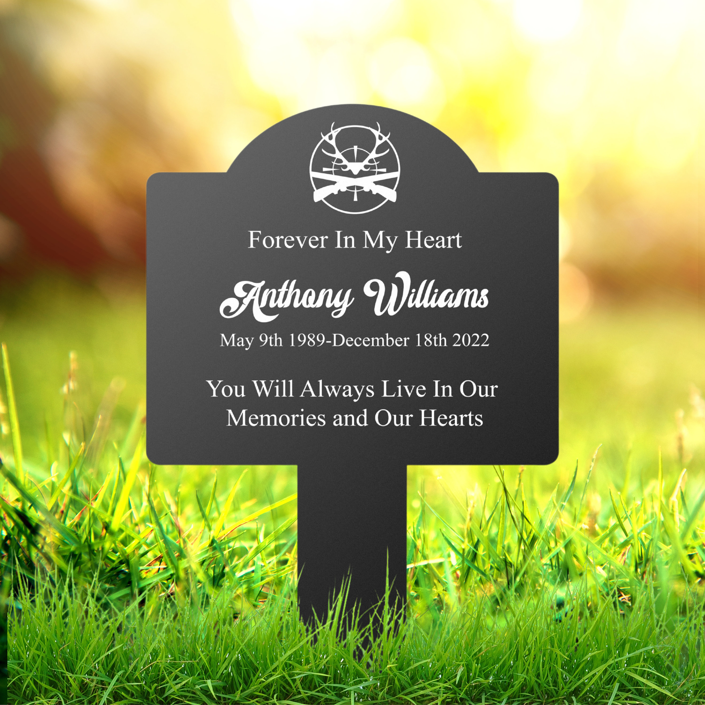 Hunter Memorial Grave Stake Personalized, Hunting in Heaven, Hunting ...