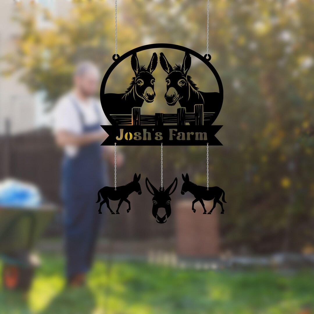 Custom Donkey Wind Chimes for Outdoors, Funny Wind Chimes for Farmhouse ...