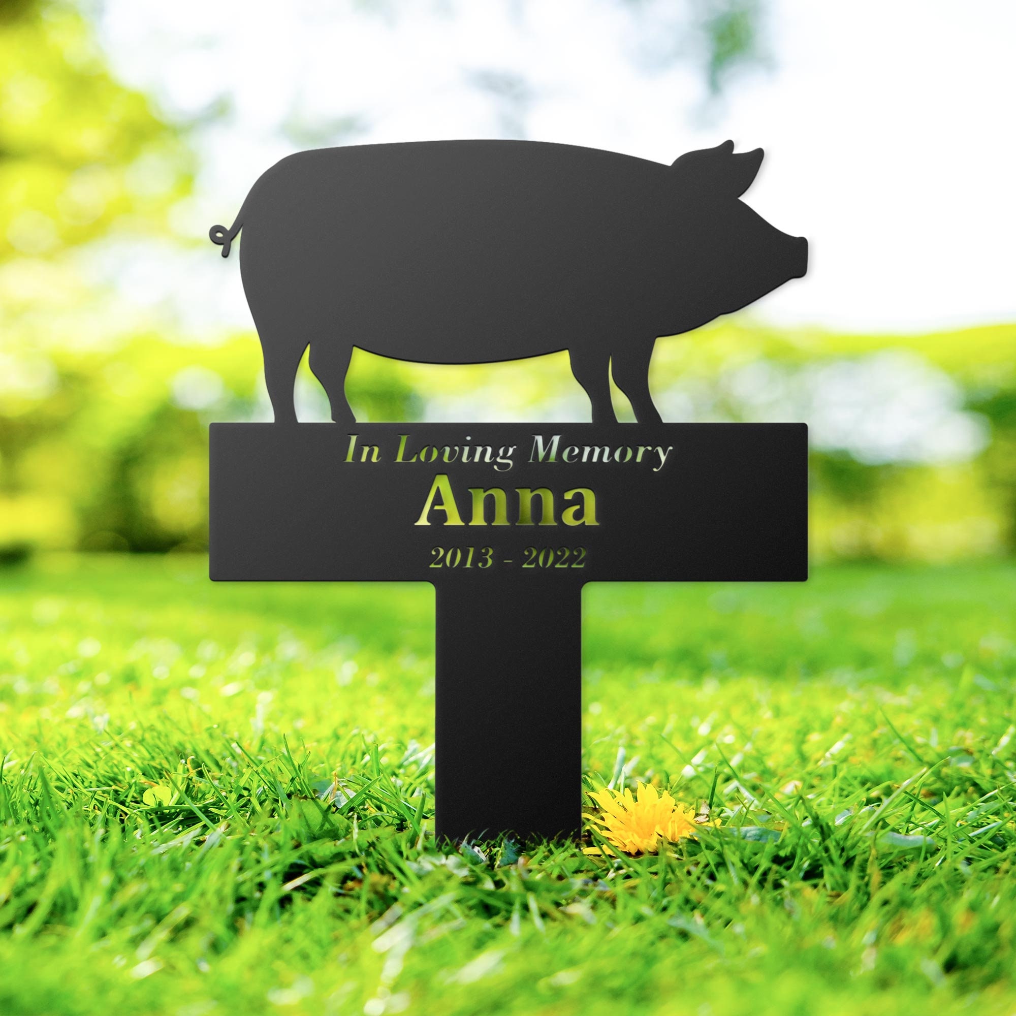 Pig Memorial Stake Personalized Pig Loss Grave Marker - Etsy