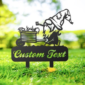 Gnome Metal Garden Sign Personalized, Garden Welcome Sign, Gardener ...