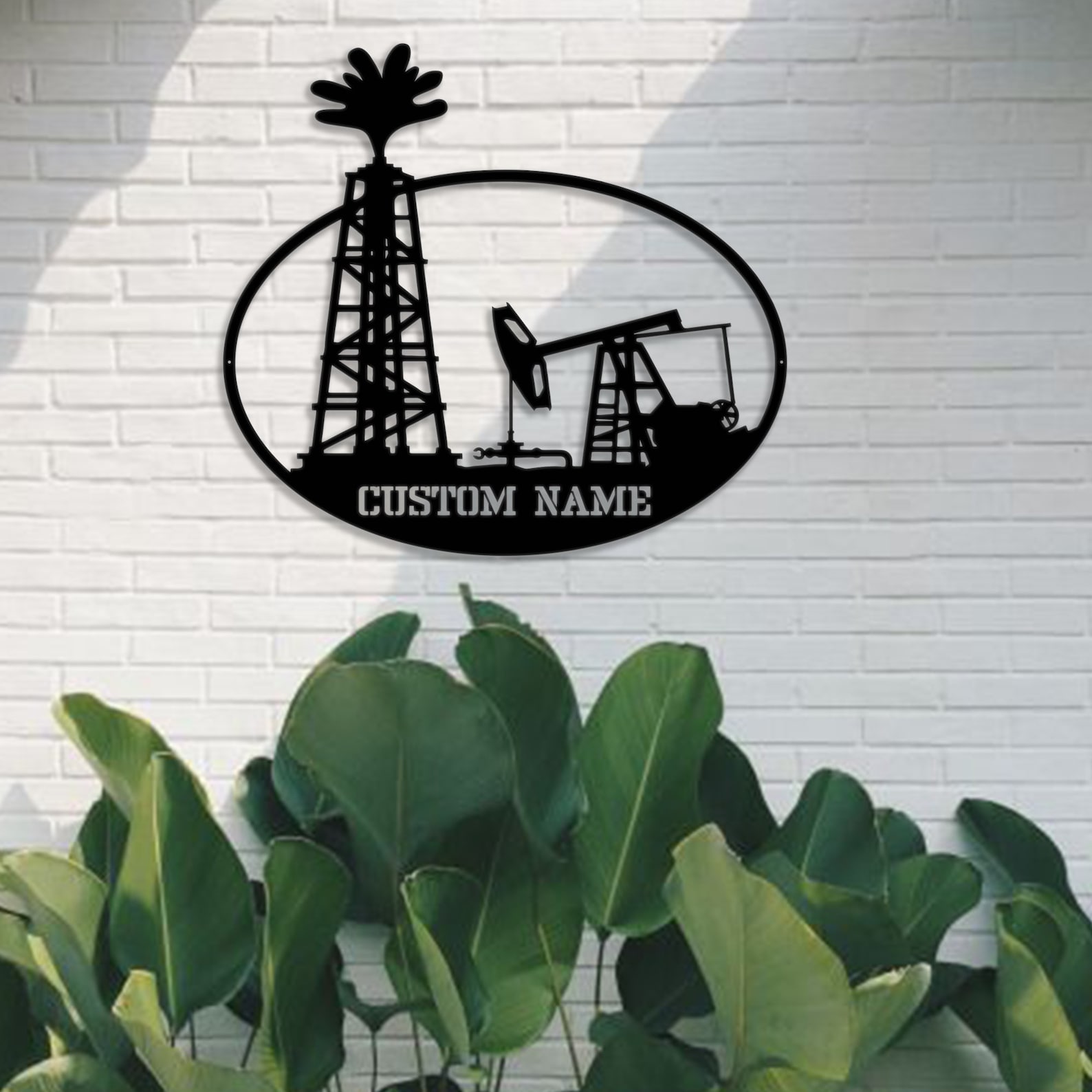 Personalized Oil Rig Metal Wall Art With LED Light, Oil Digger Custom ...