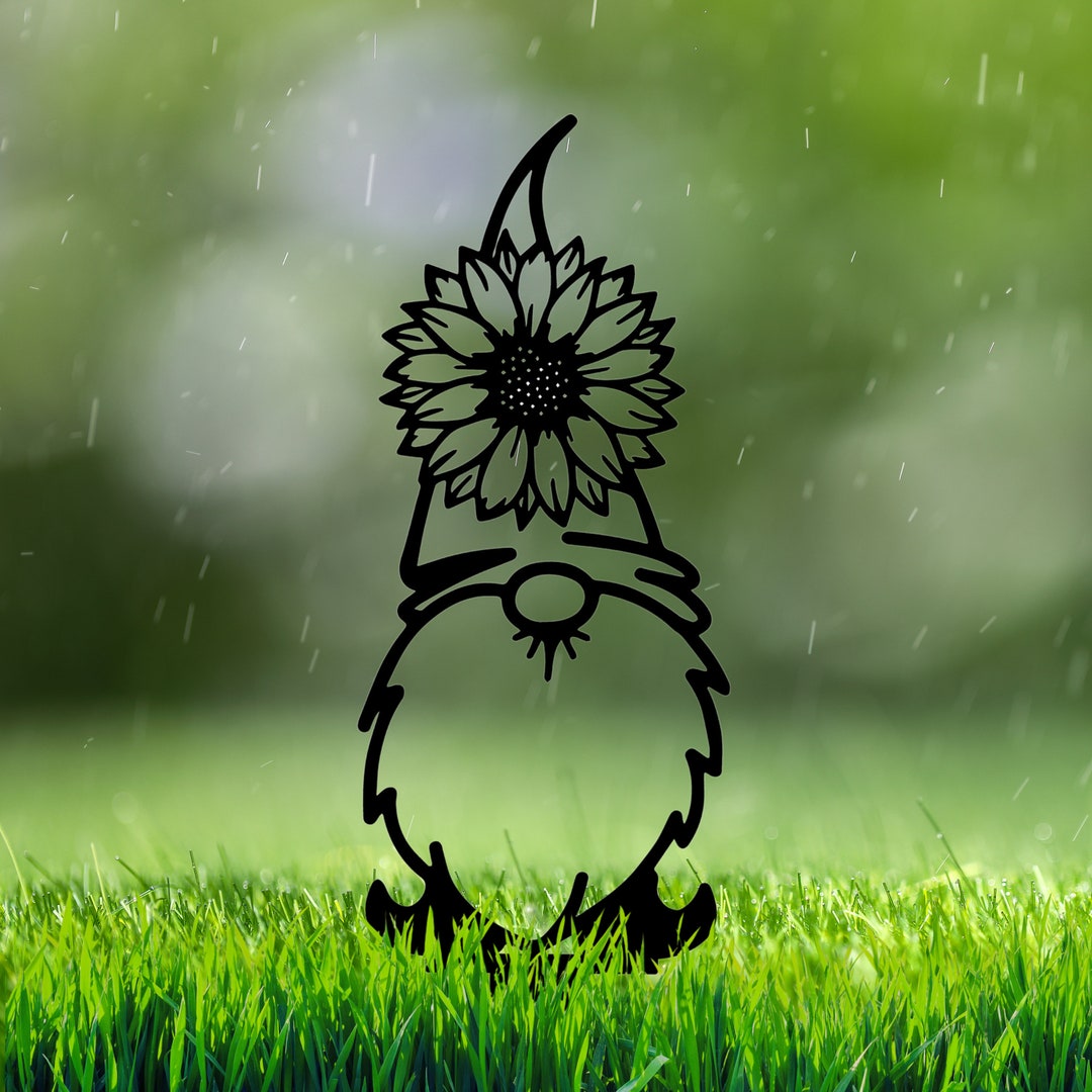 Gnome Metal Garden Sign, Outdoor Garden With Stake, Yard Sign Art Gift ...