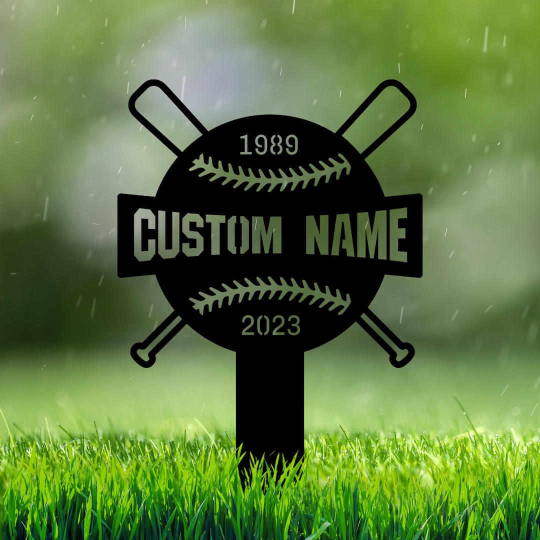 Baseball Memorial Grave Marker Personalized, Baseball Coach Cross Stake ...