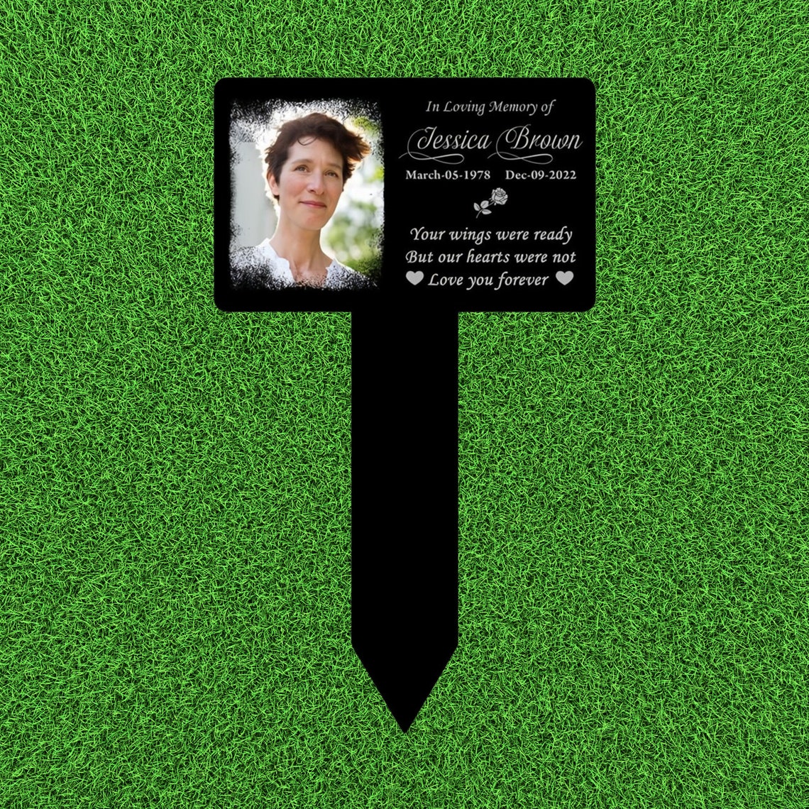 Photo Grave Marker Personalized, Temporary Grave Marker With Photo ...