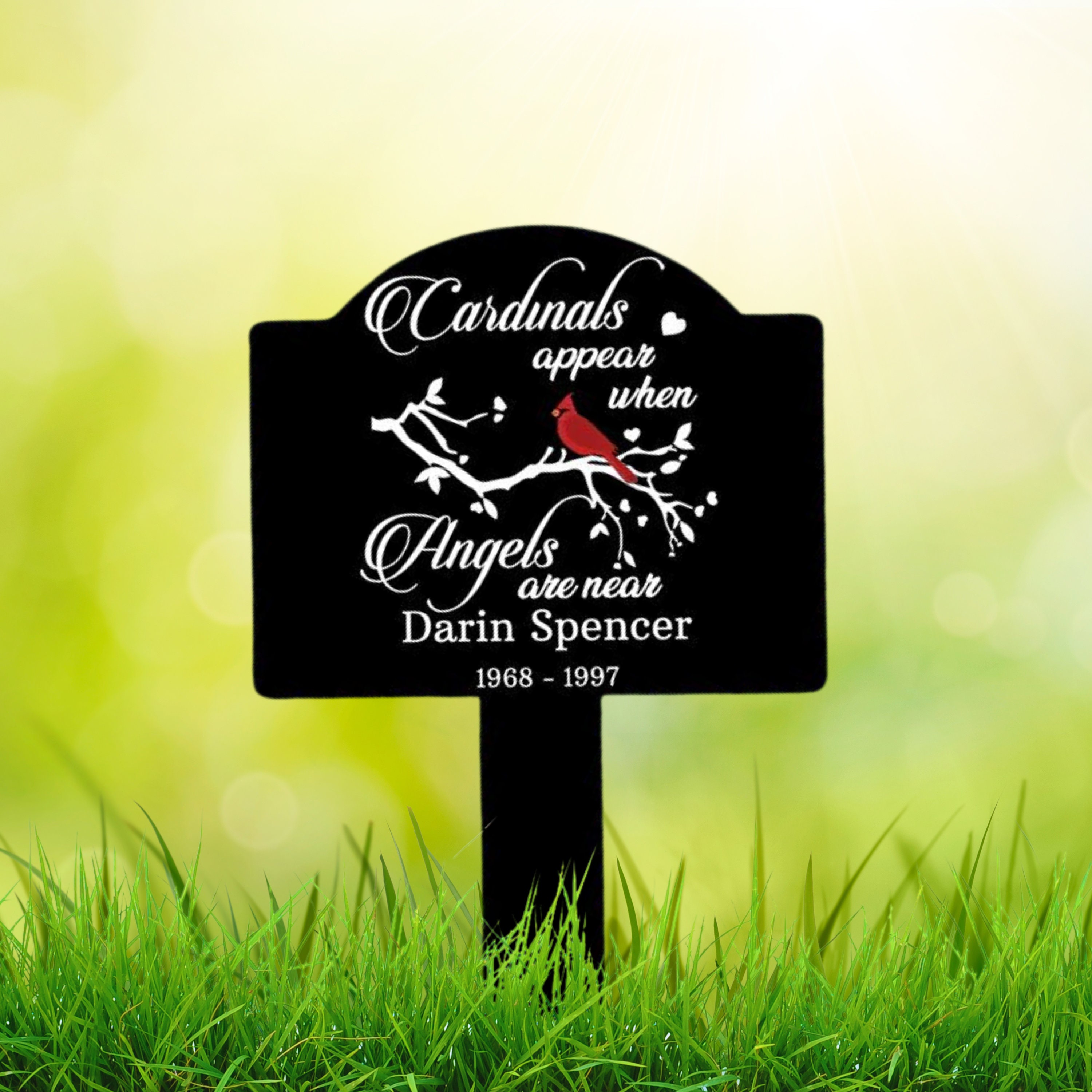 Custom Cardinal Grave Marker, Loss of Loved Ones Sympathy Grave Stake ...