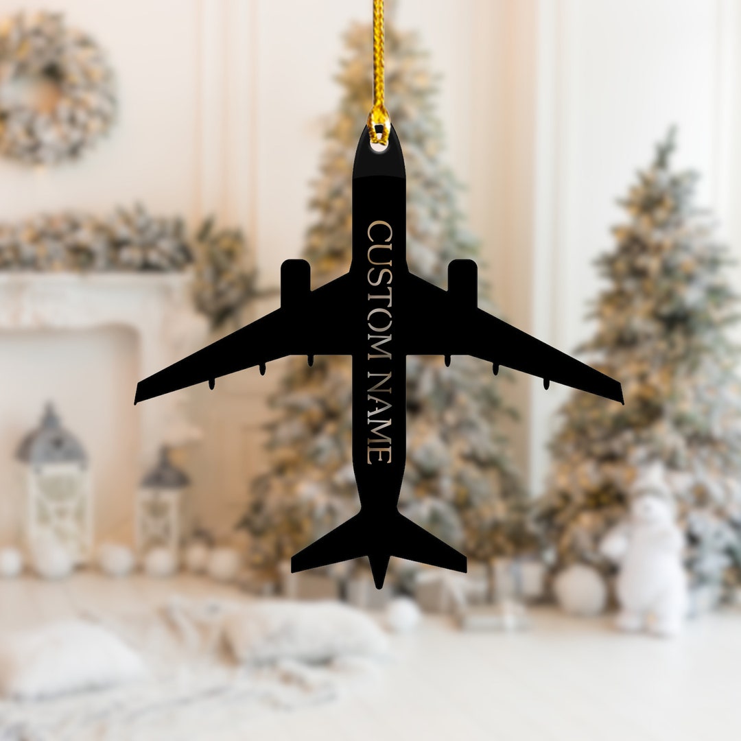 Personalized Airplane Ornaments, Pilot Custom Name Ornament, Flight ...