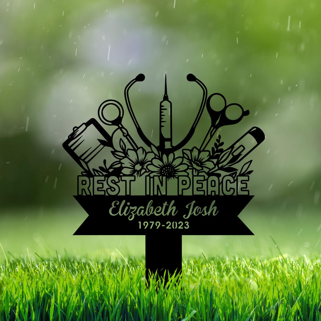 Personalized Memorial Plaques for Nurses, Outdoor Metal Stakes ...