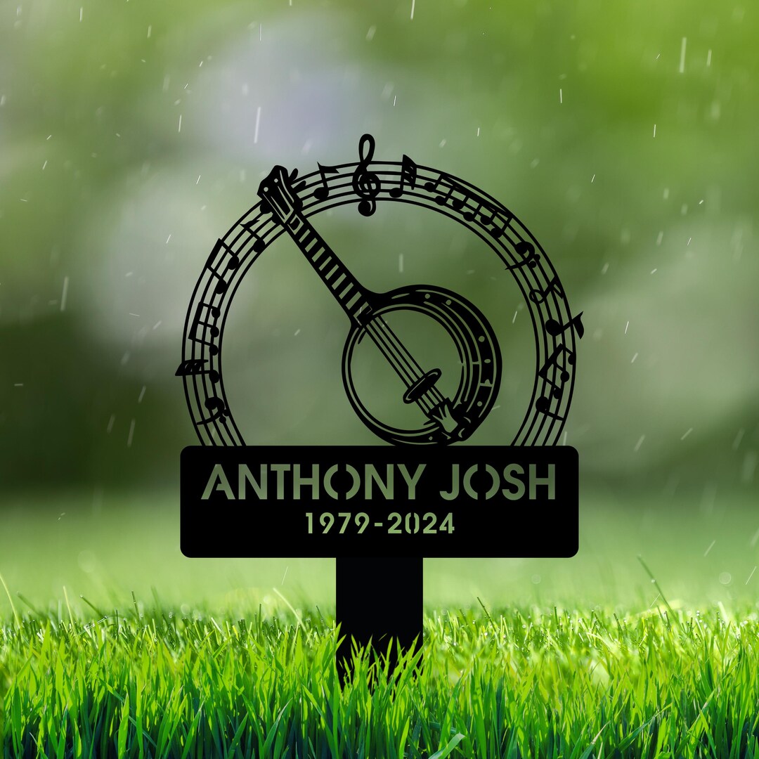 Personalized Memorial Plaques for Banjo Players, Metal Remembrance ...