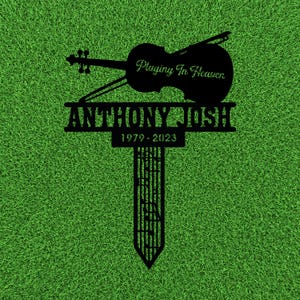 Personalized Grave Marker for Human, Playing in Heaven, Violin Player ...