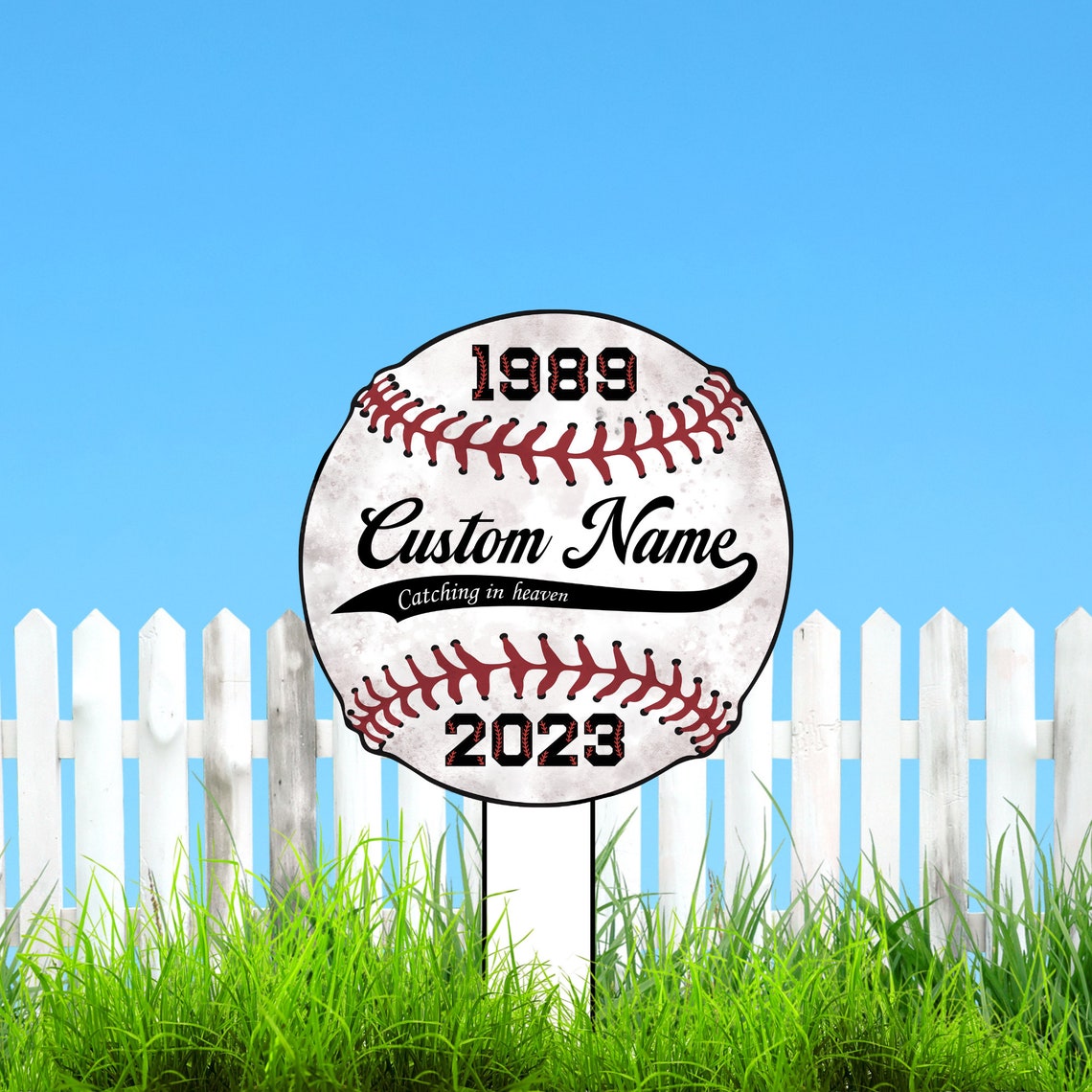 Baseball Memorial Grave Marker Personalized, Baseball Acrylic Plaque ...