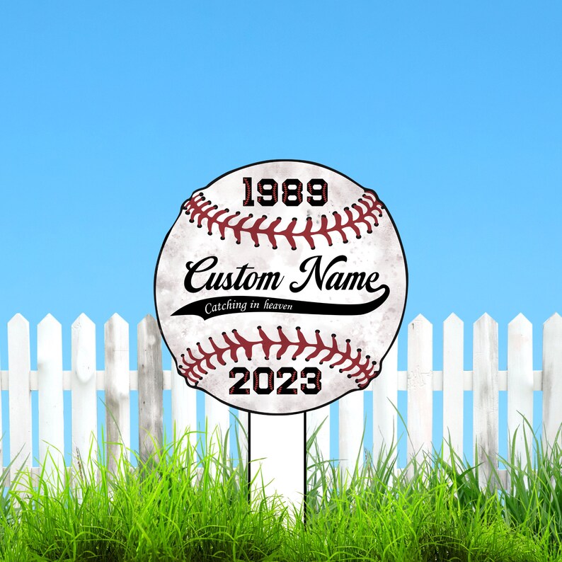 Baseball Memorial Grave Marker Personalized, Baseball Acrylic Plaque ...