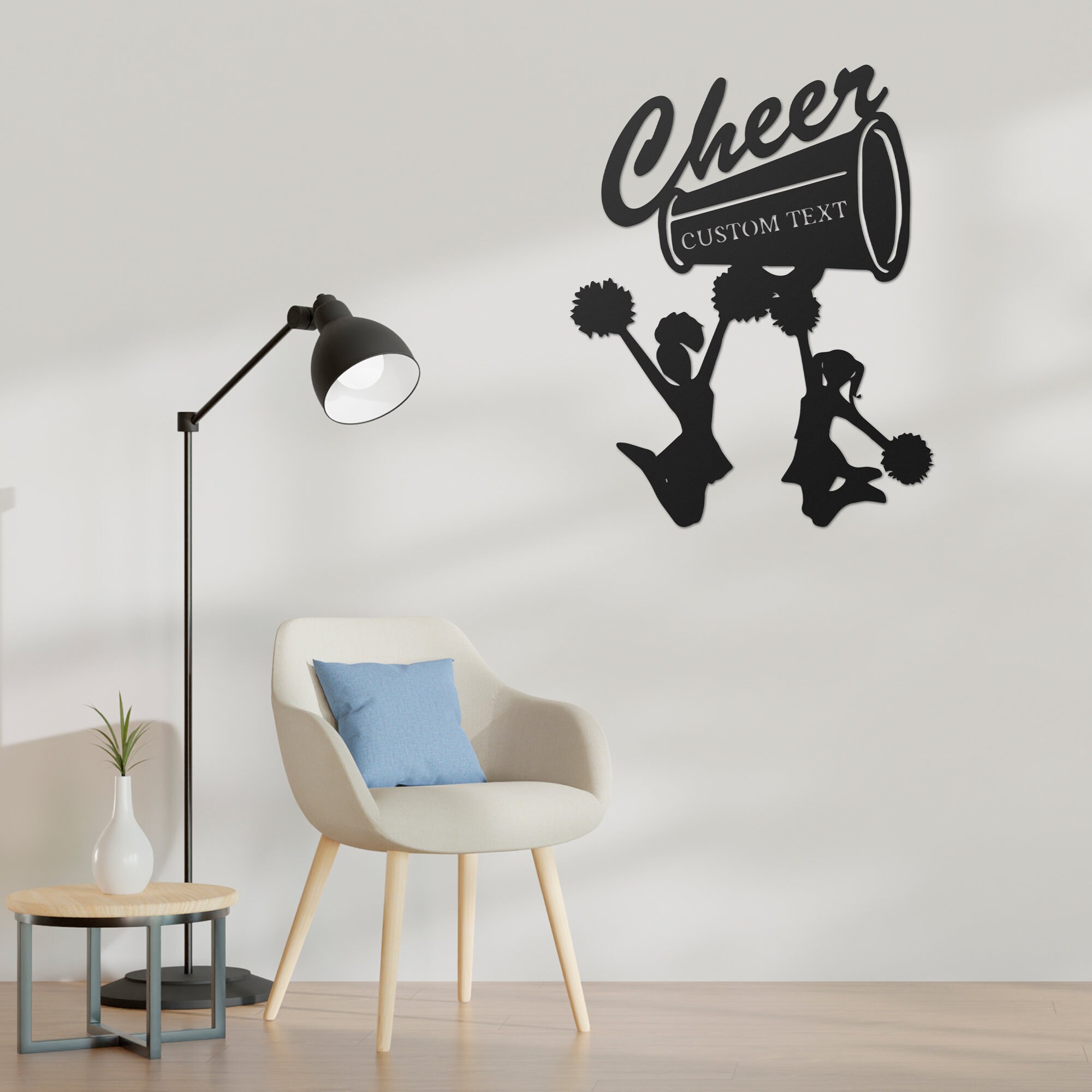 Cheerleader Custom Name Sign With LED, Cheerleading Metal Wall Art ...