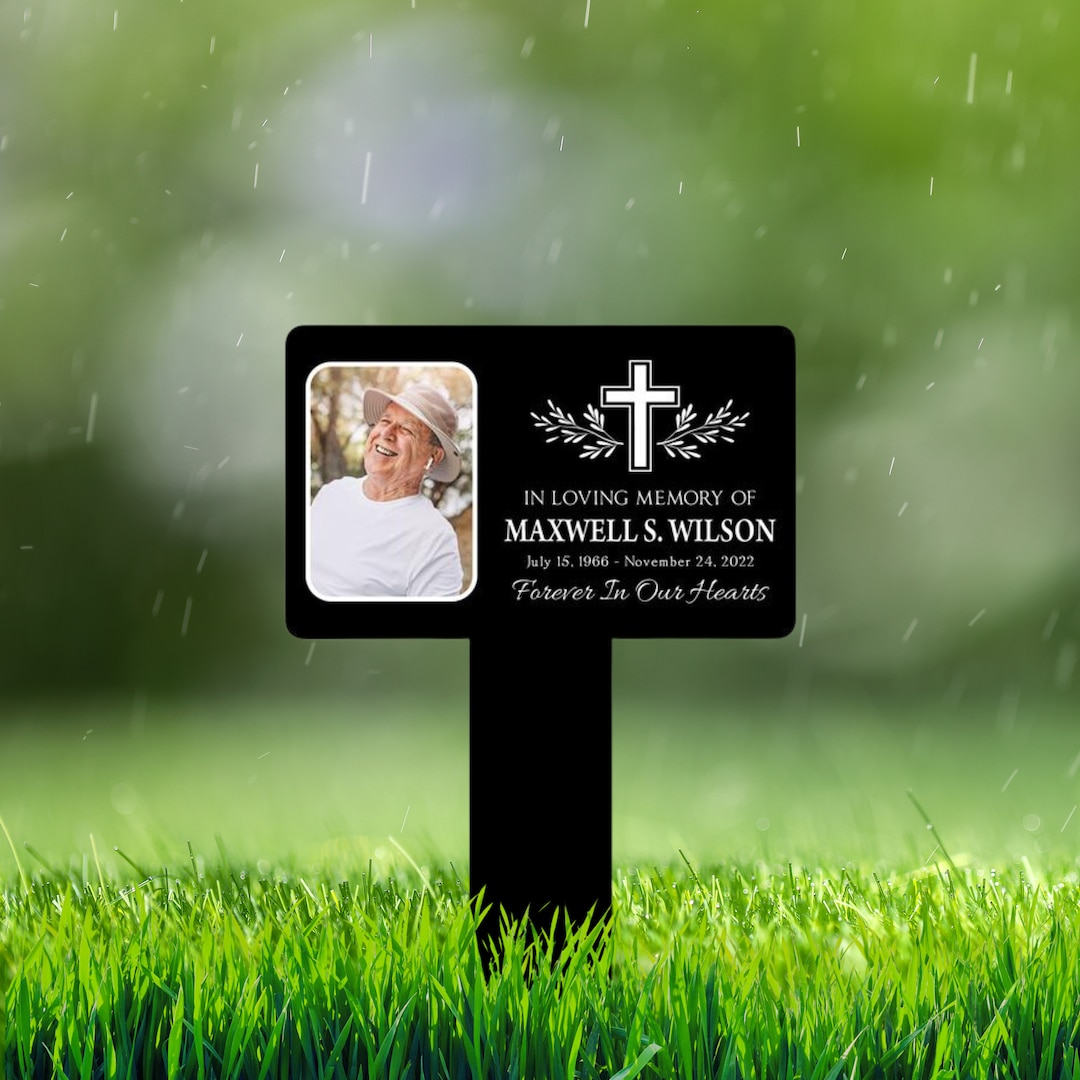 Temporary Grave Marker With Photo, Photo Grave Marker Personalized ...