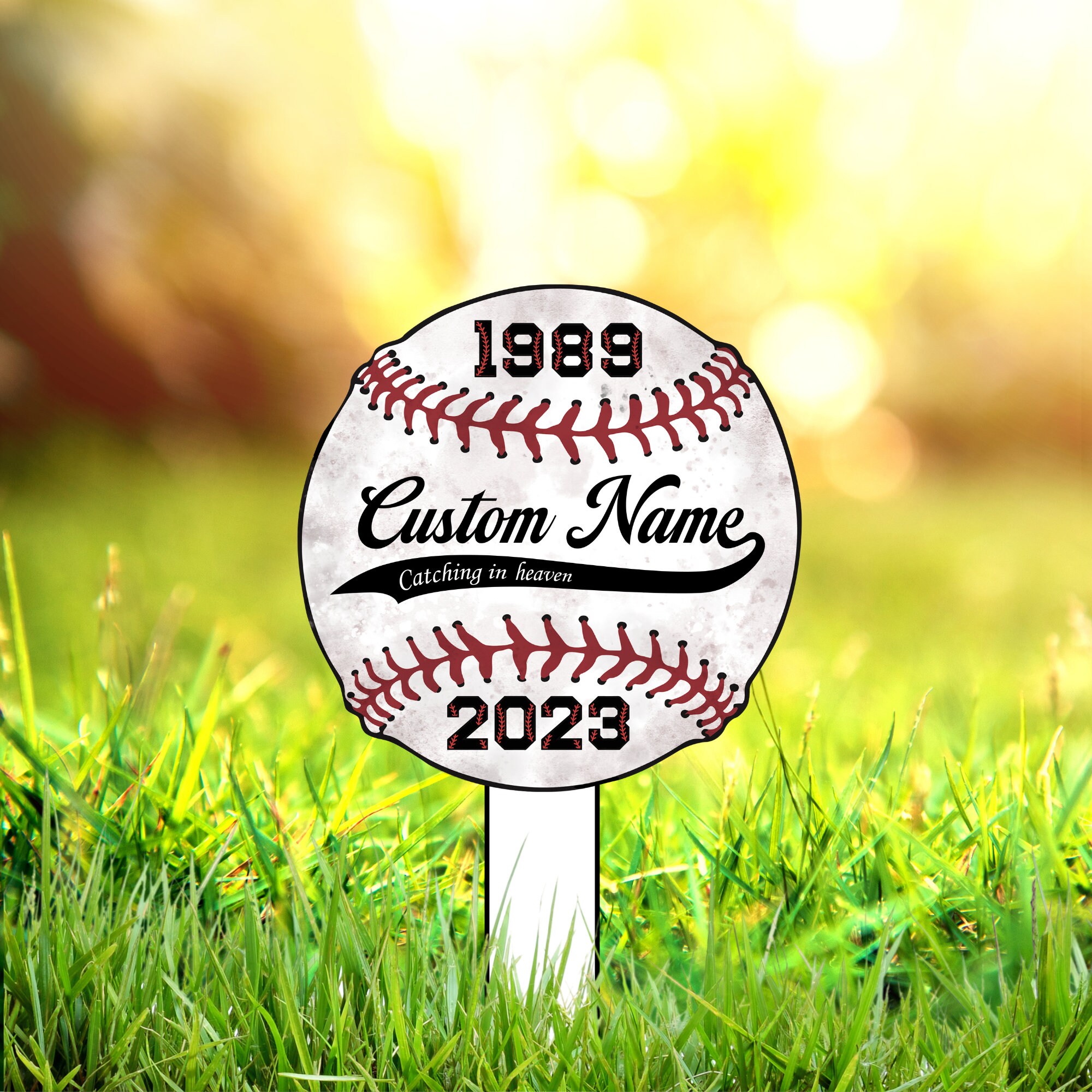 Baseball Memorial Grave Marker Personalized, Baseball Acrylic Plaque ...