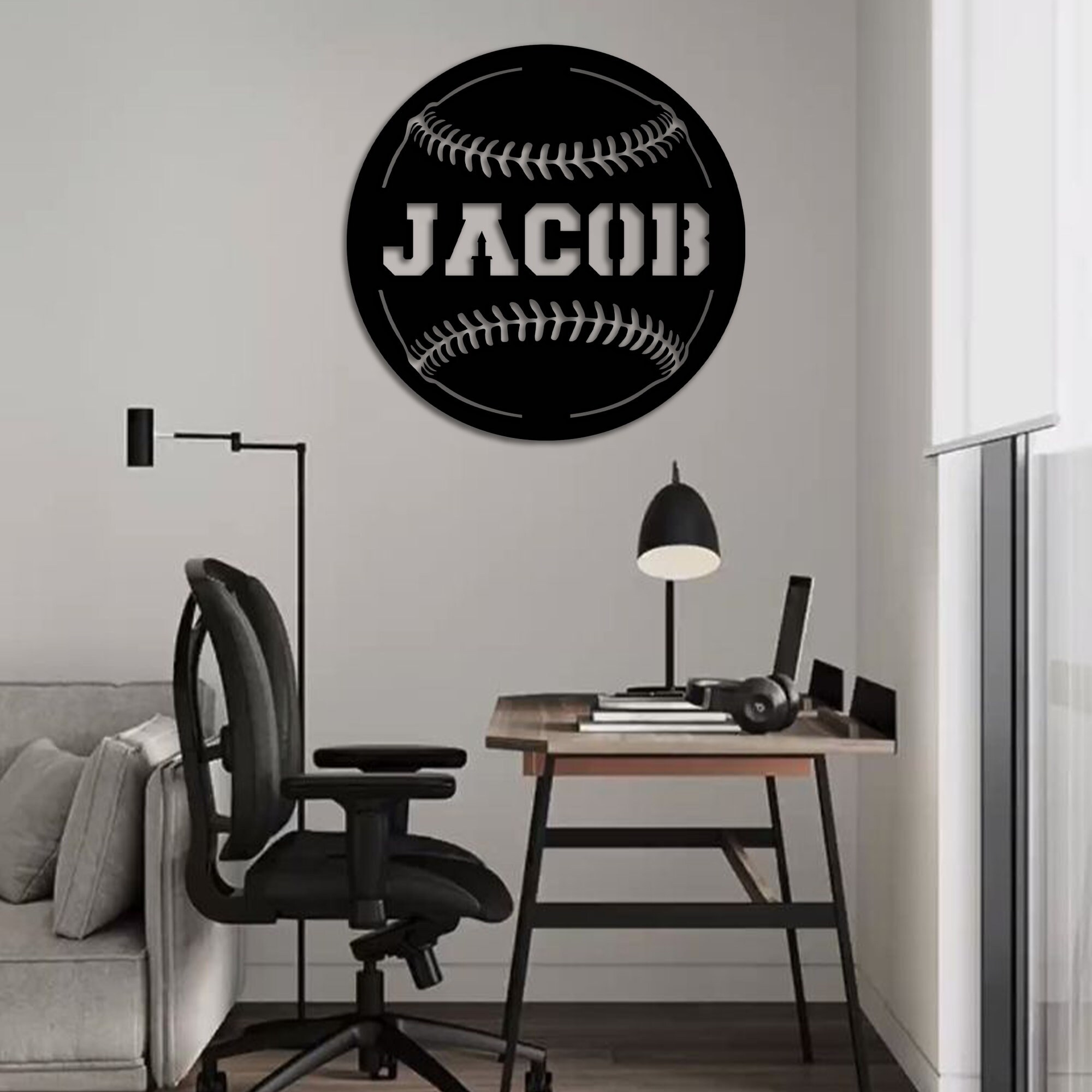 Baseball Metal Wall Art With LED Custom Baseball Ball - Etsy