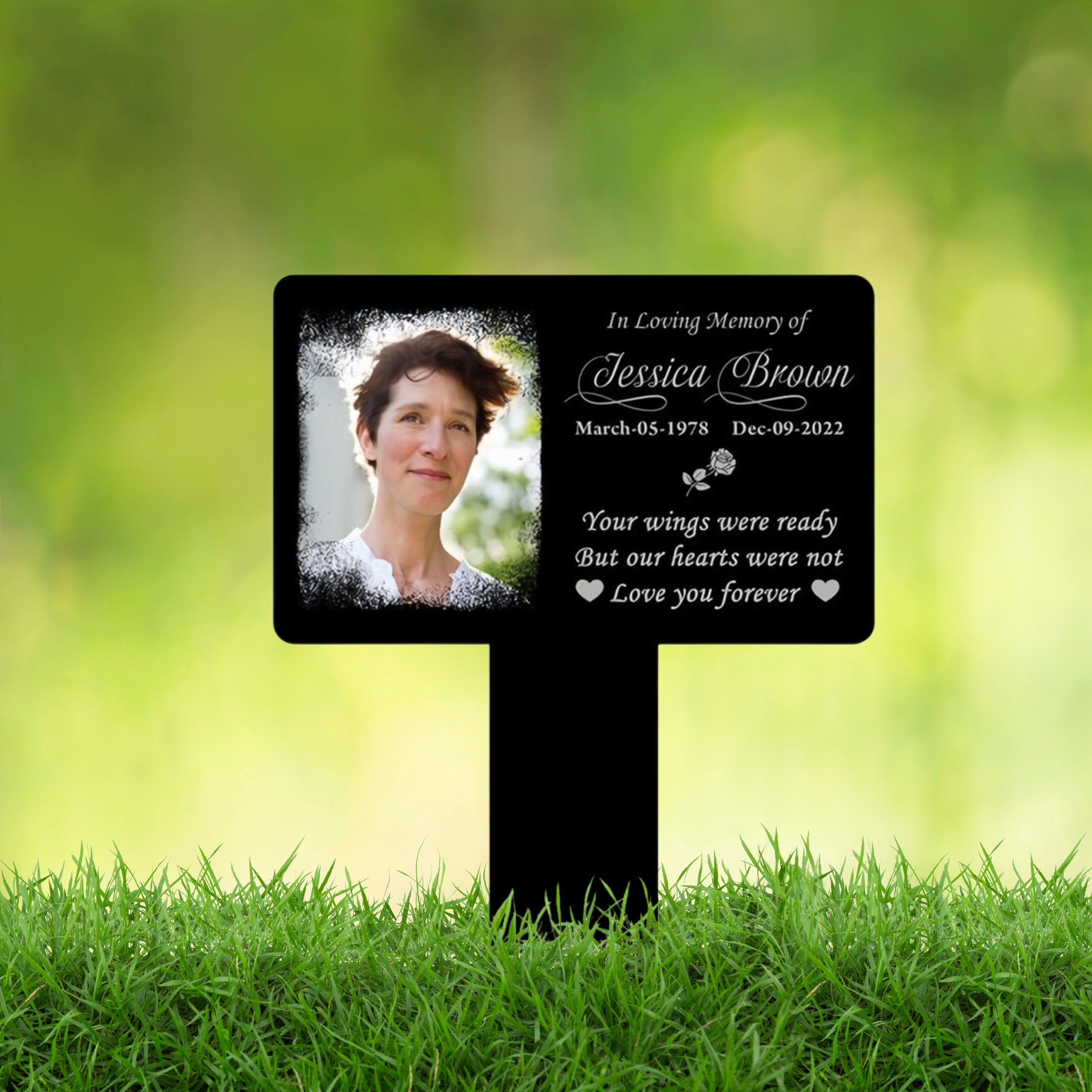 Photo Grave Marker Personalized, Temporary Grave Marker With Photo ...