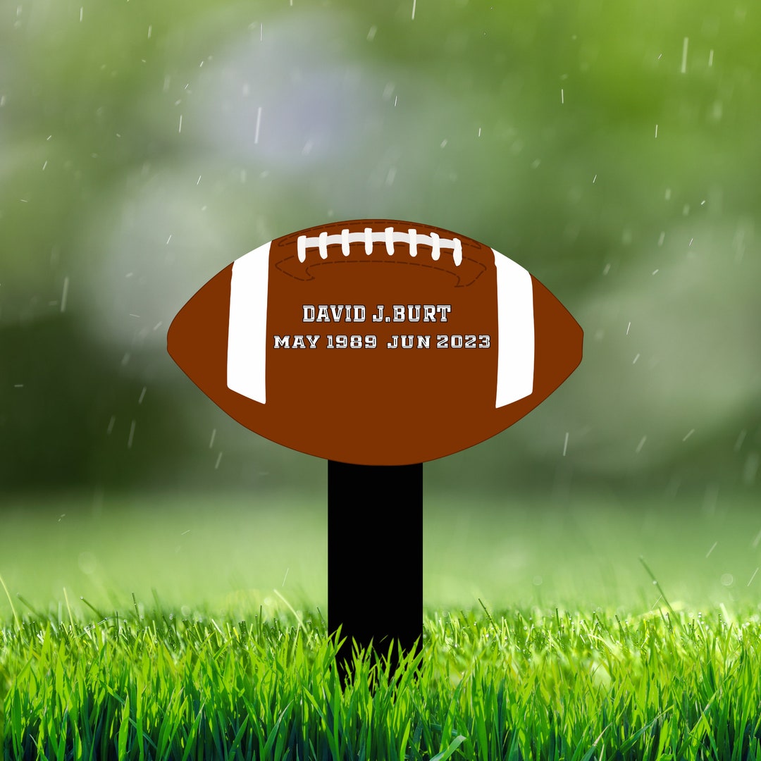 Football Memorial Grave Marker Personalized, Football Acrylic Stake ...