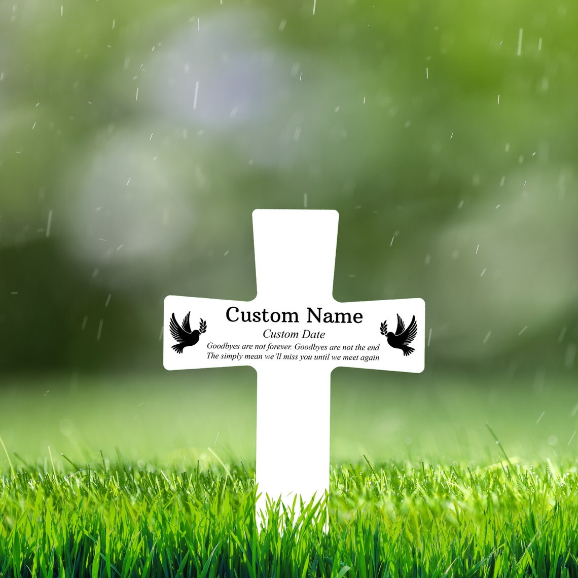 Personalized Cross Grave Marker, Loss of Loved One Plaque, Outdoor ...