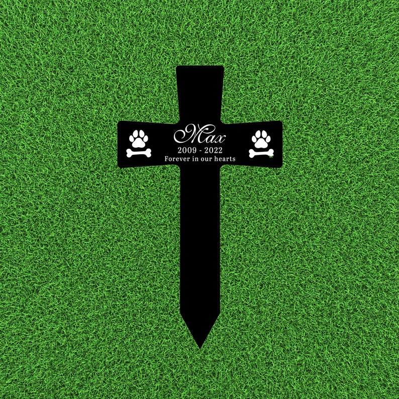 Pet Cross Memorial Grave Stake Custom, Dog Cross Acrylic Stake, Loss of ...