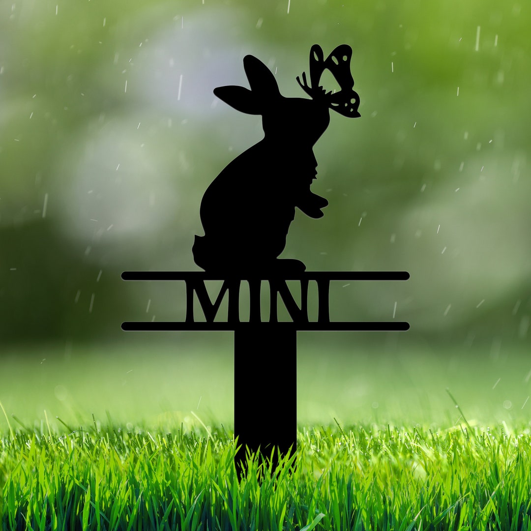 Bunny Memorial Metal Stake Custom, Rabbit Loss Cross Stake, Bunny ...
