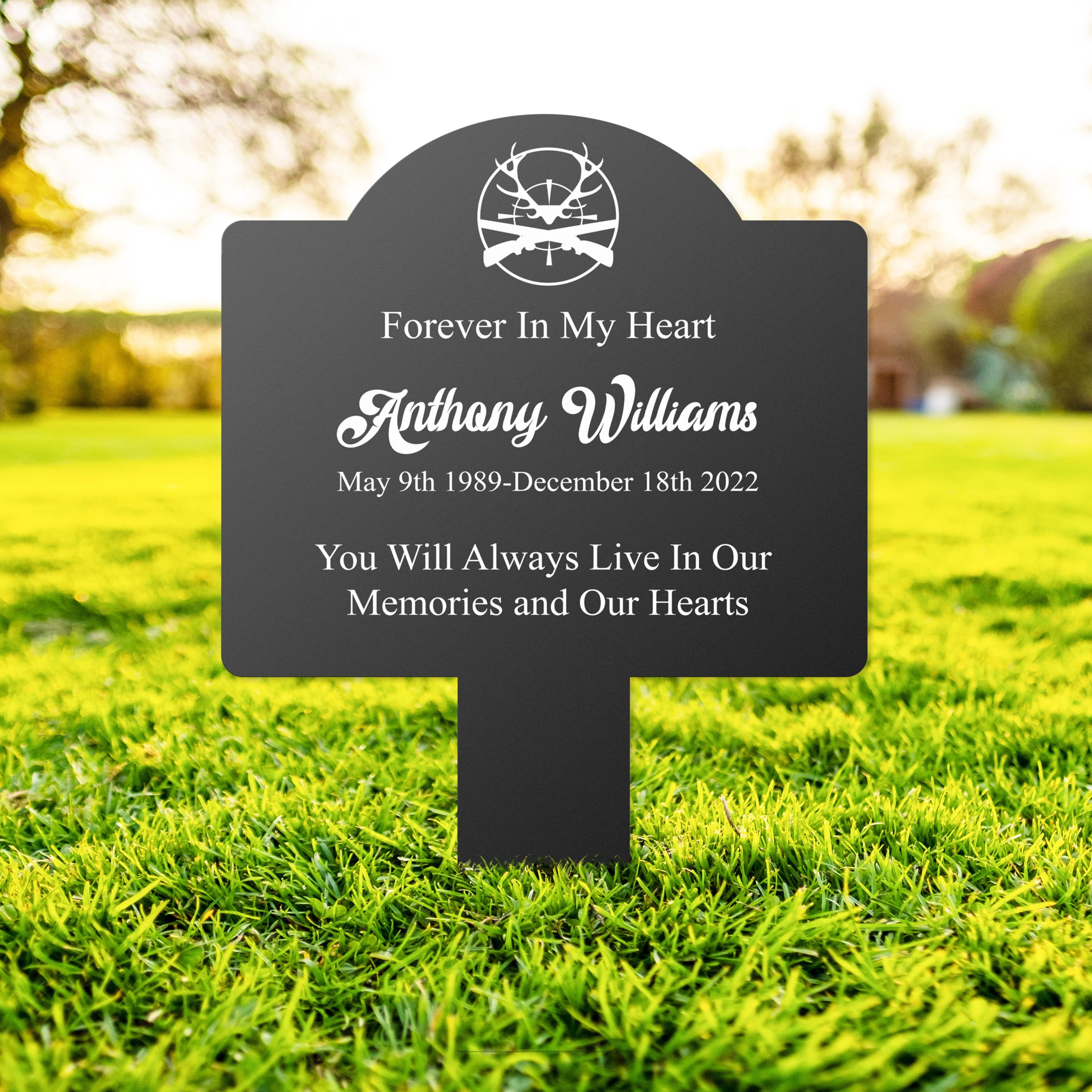 Hunter Memorial Grave Stake Personalized, Hunting in Heaven, Hunting ...