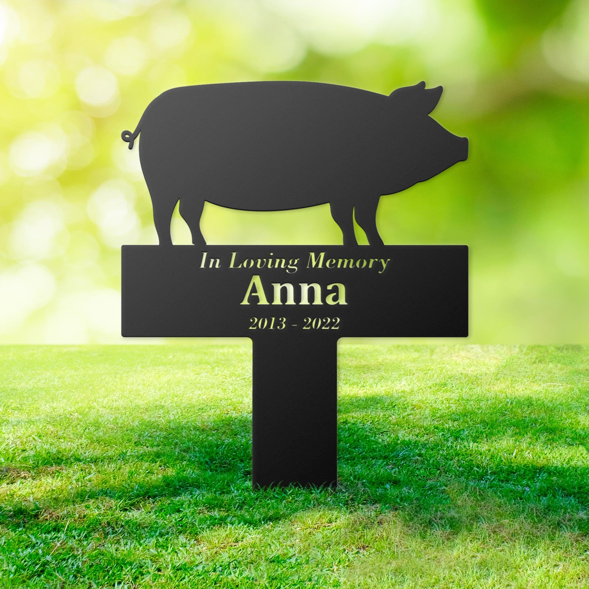 Pig Memorial Stake Personalized, Pig Loss Grave Marker, Sympathy Stake ...