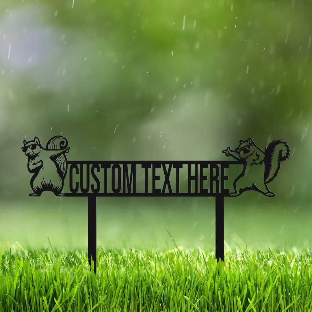 Squirrel Yard Sign, Funny Address Sign, Metal Yard Stakes, Squirrel ...