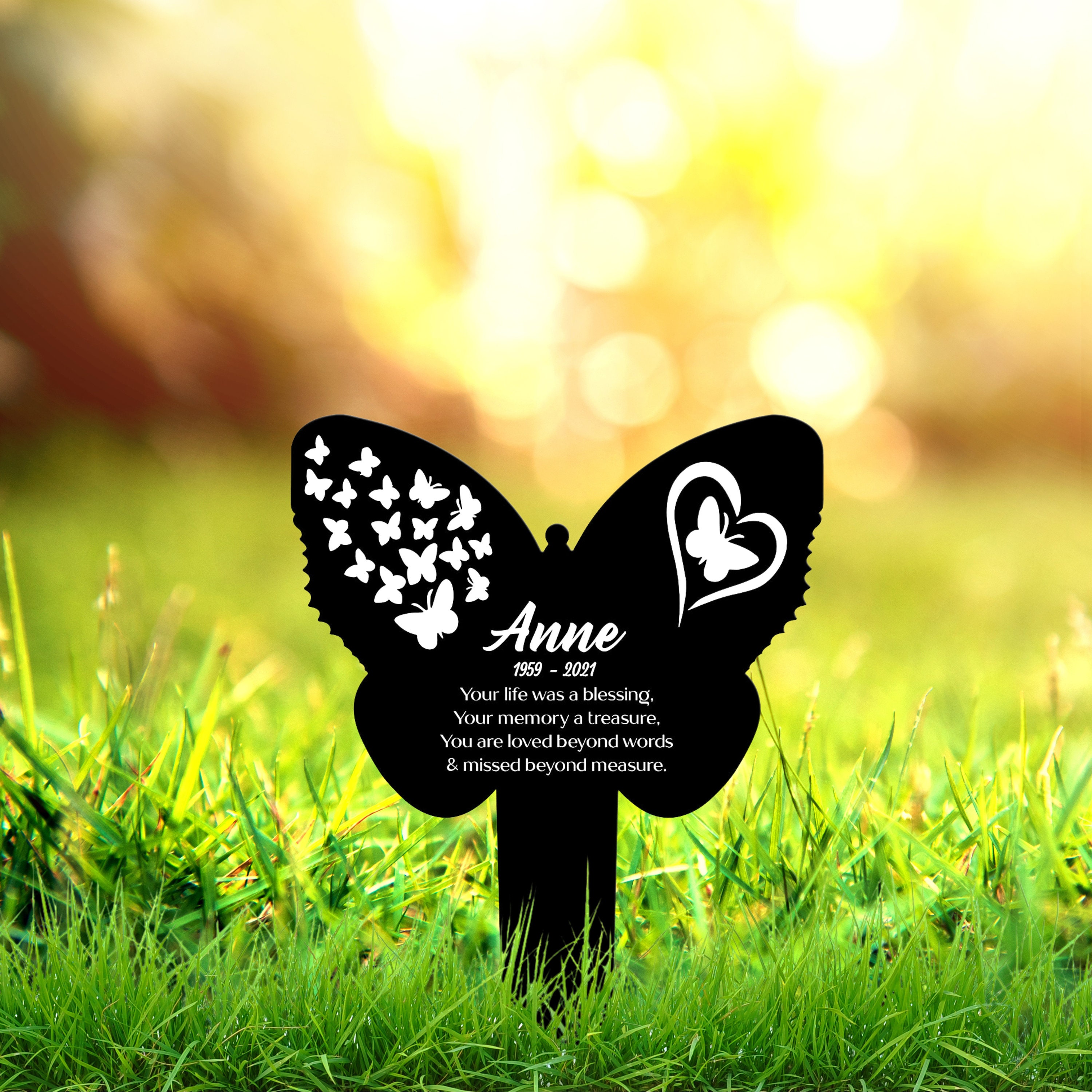 Butterfly Memorial Grave Stake, Butterfly Memorial Garden Stake, Loss ...