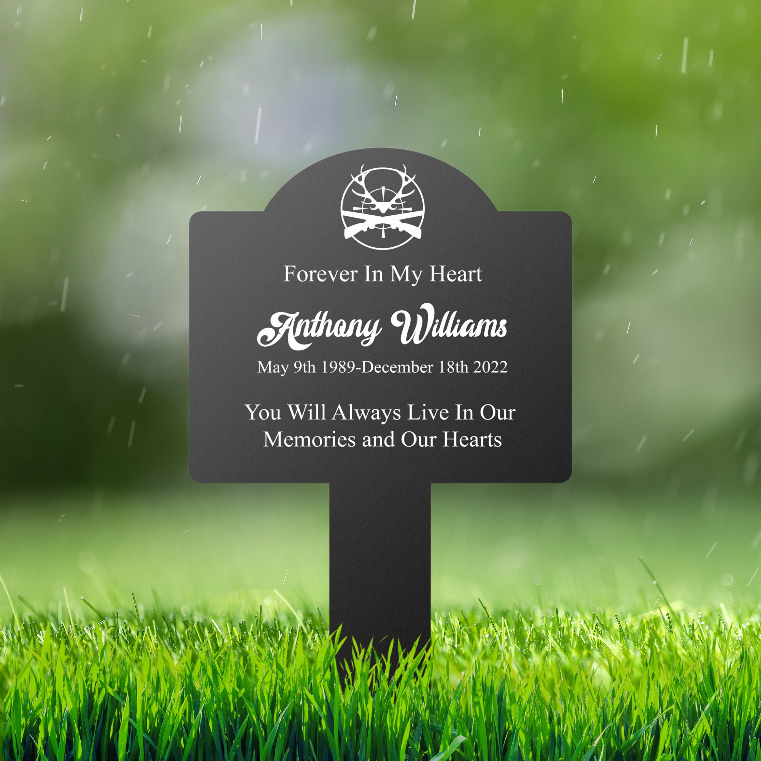 Hunter Memorial Grave Stake Personalized, Hunting in Heaven, Hunting ...
