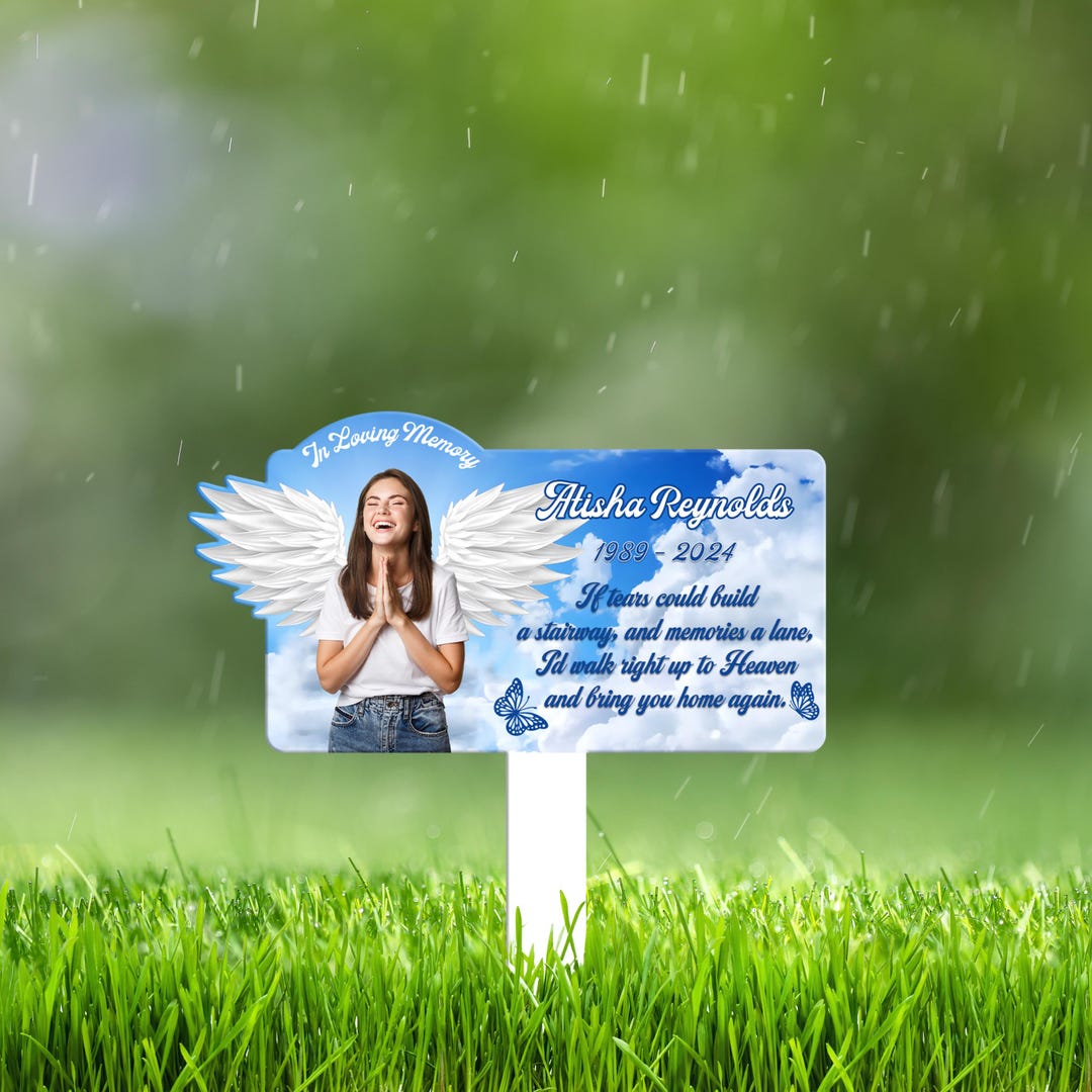 Personalized Grave Marker With Photo for Cemetery, Memorial Plaque With ...