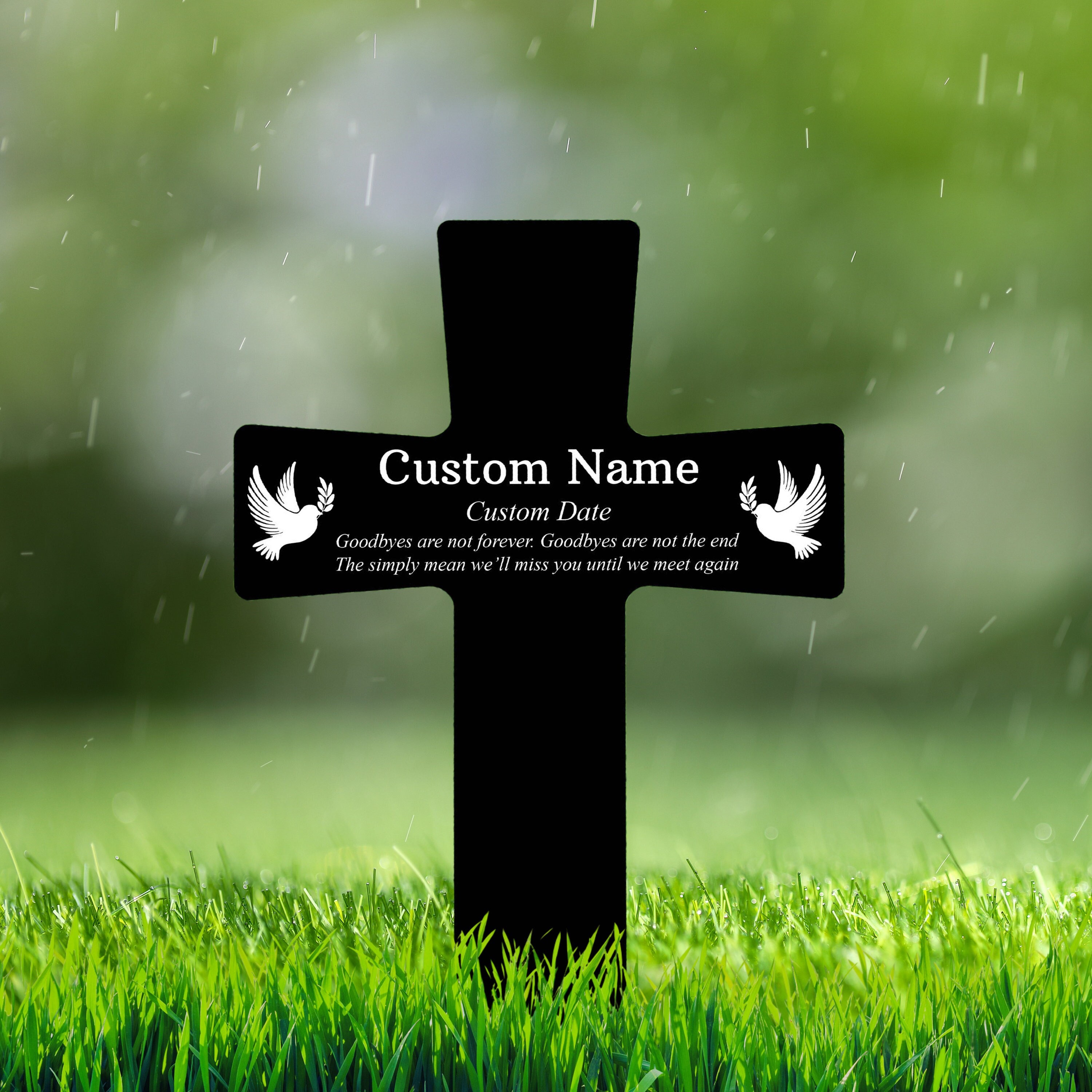 Personalized Cross Grave Marker, Loss of Loved One Plaque, Outdoor ...