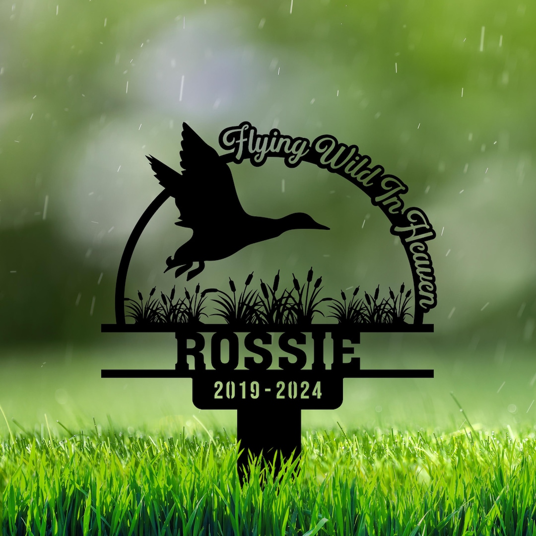Custom Duck Metal Stake, Memorial Plaque for Pets, Outdoor Metal Grave ...