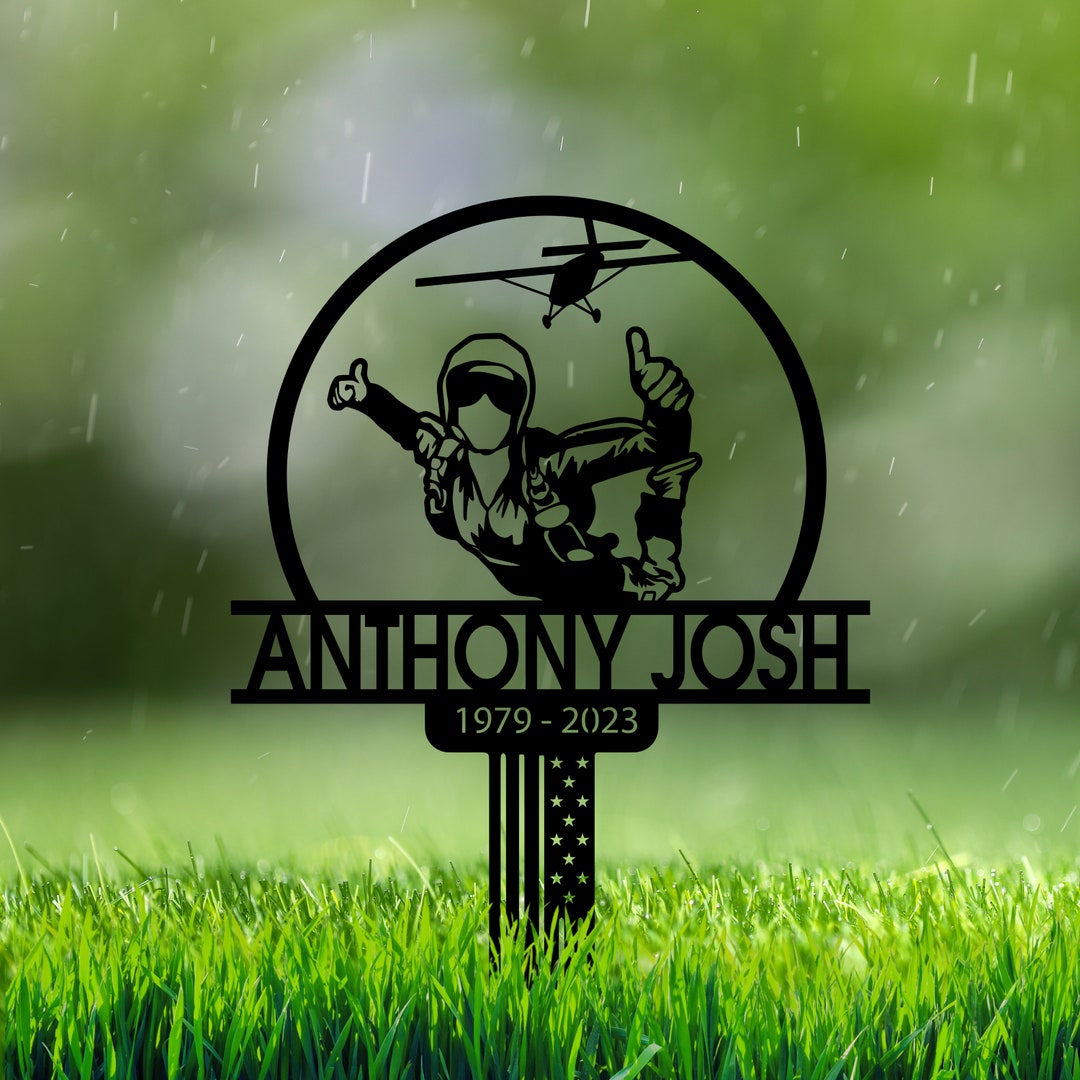 Personalized Base Jumper Metal Stake, Paraglider Remembrance Grave ...