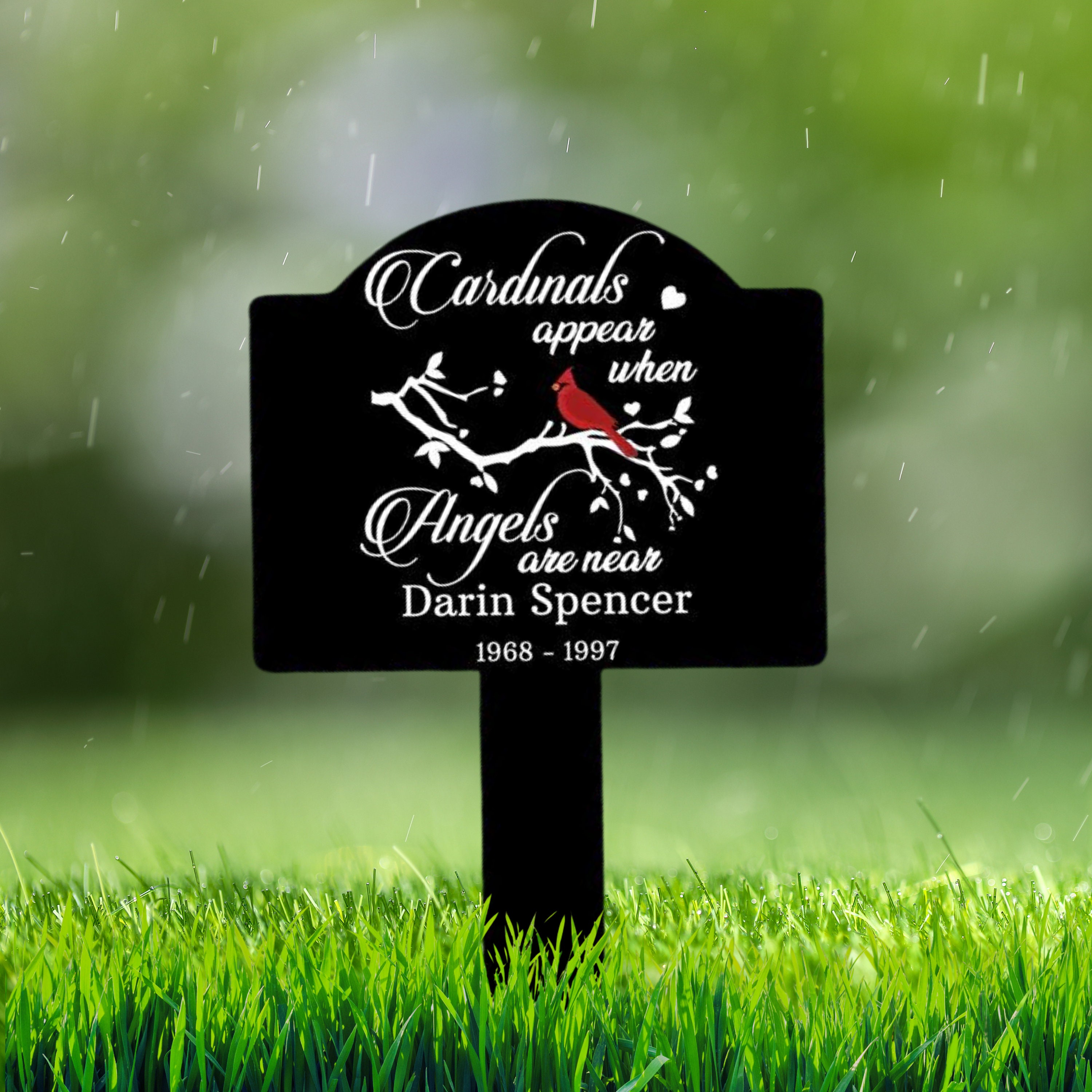 Custom Cardinal Grave Marker, Loss of Loved Ones Sympathy Grave Stake ...