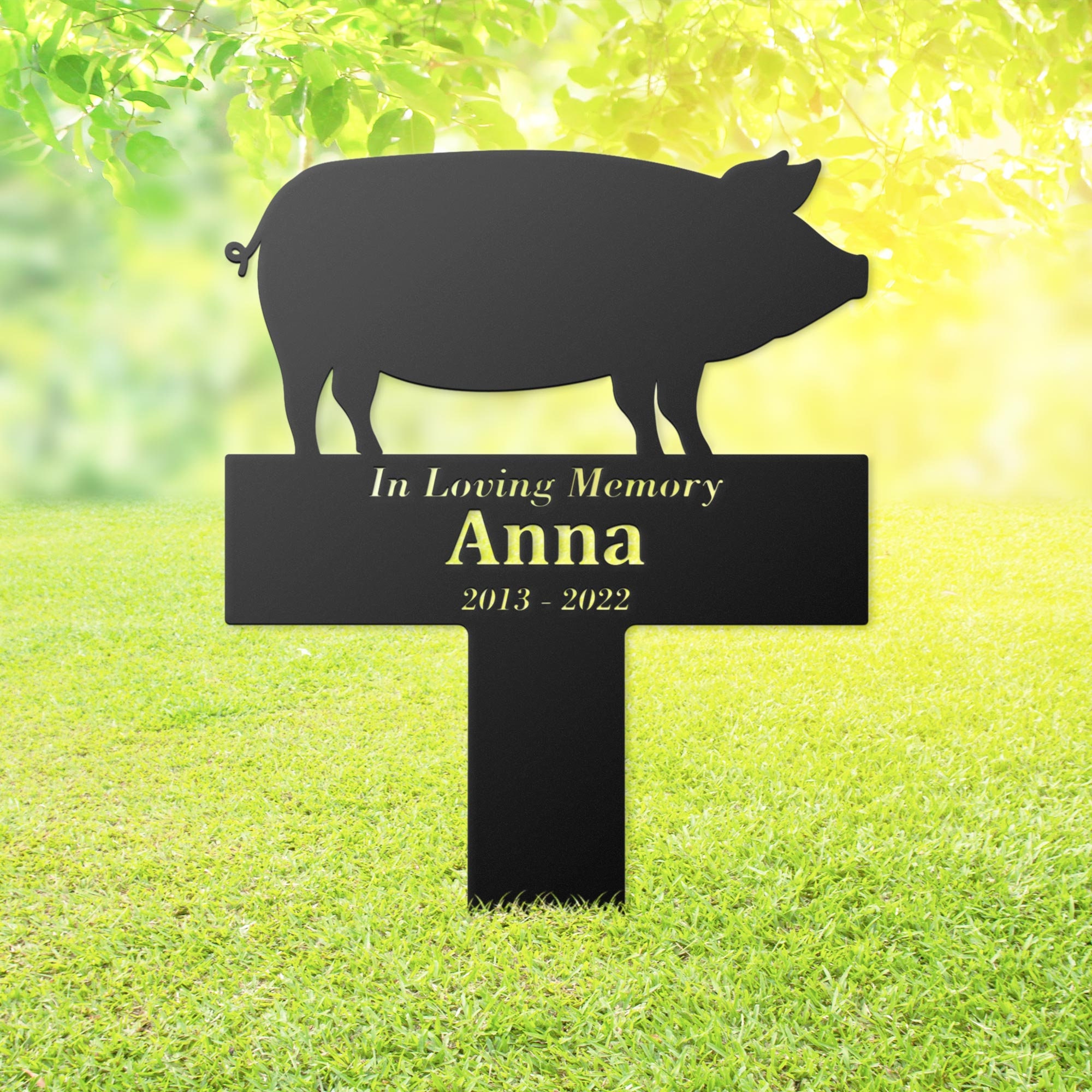 Pig Memorial Stake Personalized, Pig Loss Grave Marker, Sympathy Stake ...