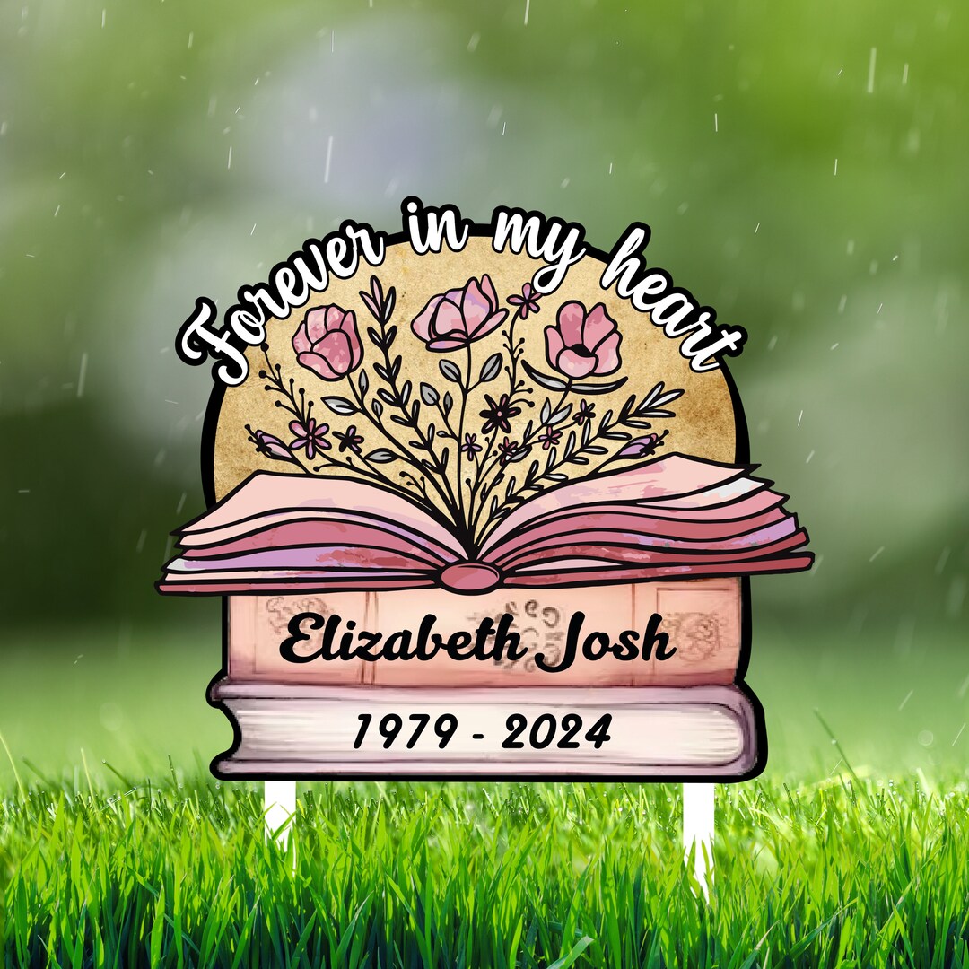 Librarian Memorial Plaques Personalized, Custom Yard Sign, Bookworm ...