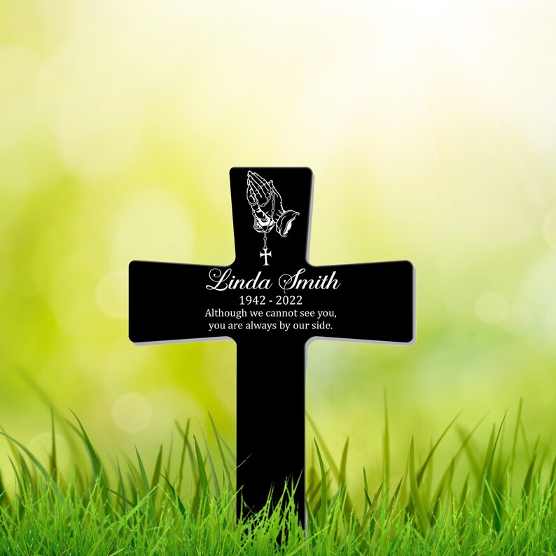 Cross Memorial Grave Marker Custom, Loss of Loved Ones Bereavement ...