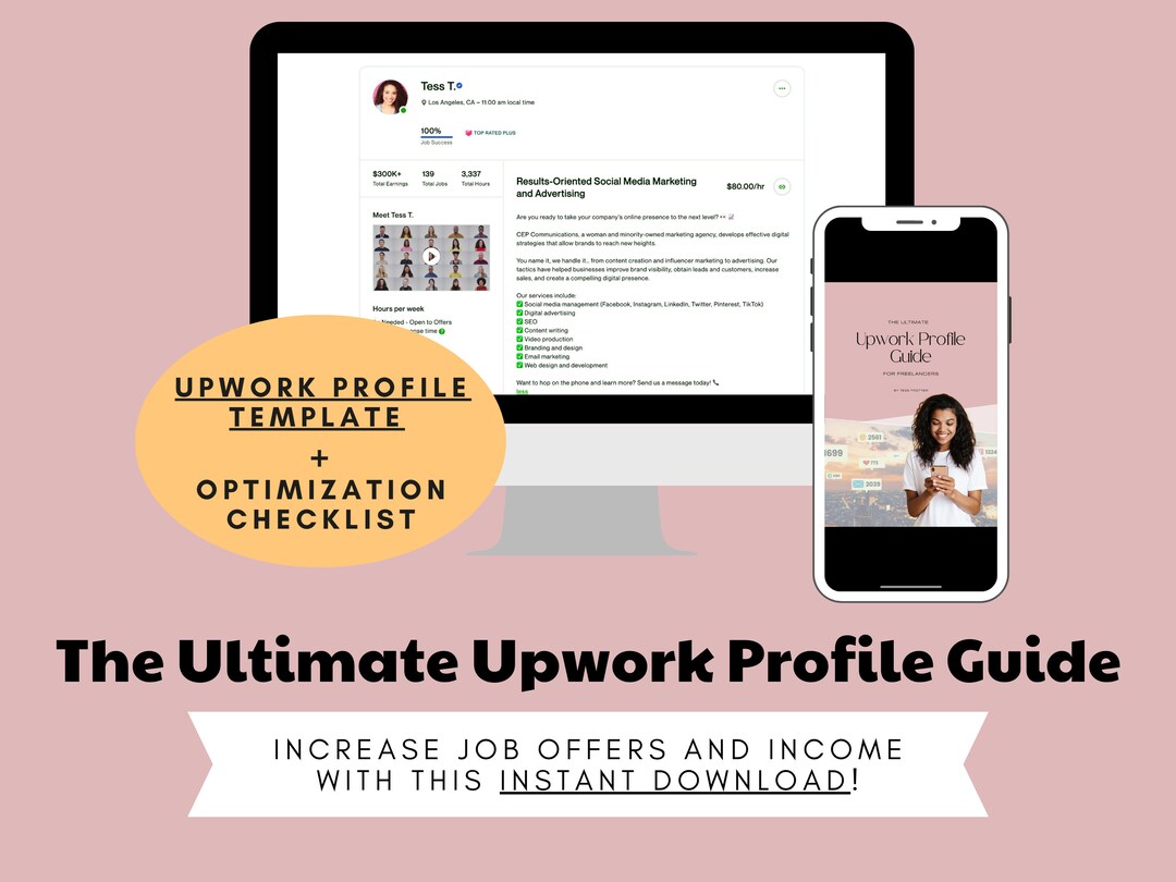 Upwork Profile Template Freelancer Work From Home Freelance Template ...