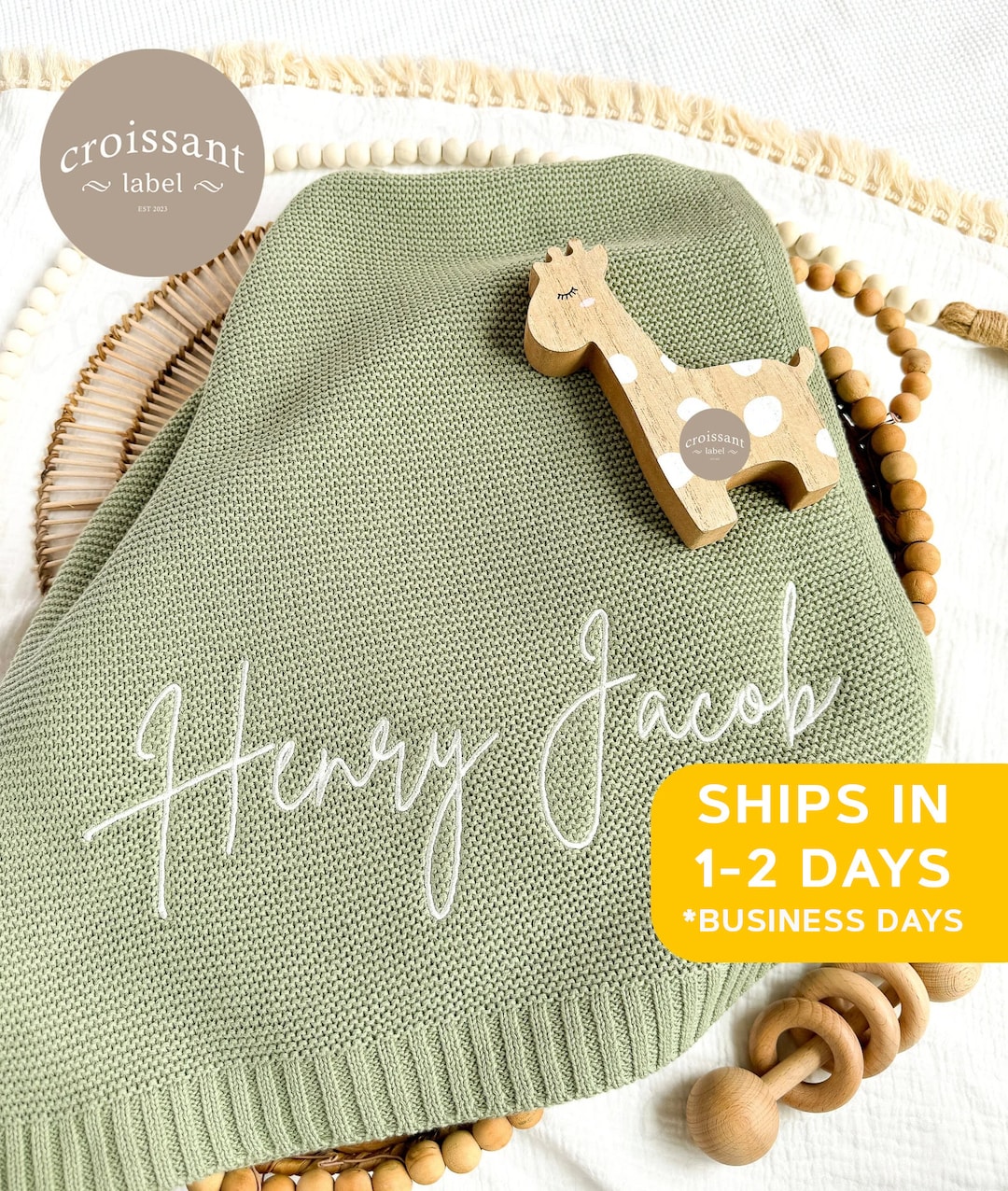 Embroidered Baby Blanket, Custom Embroidered Baby Gift, Newborn ...