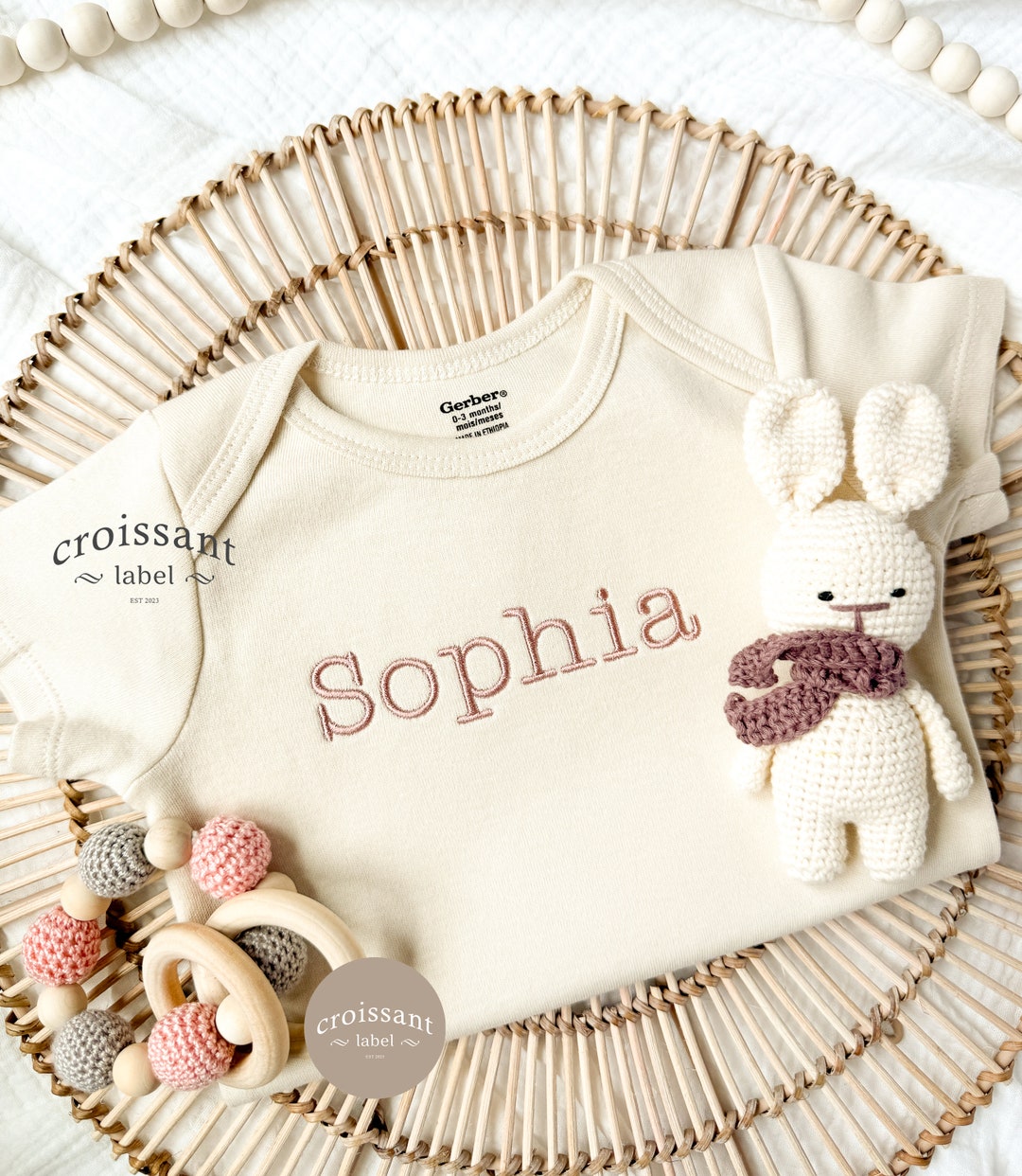 Custom Name Baby Onesie© Personalized Girl Name Onesies® Embroidered ...