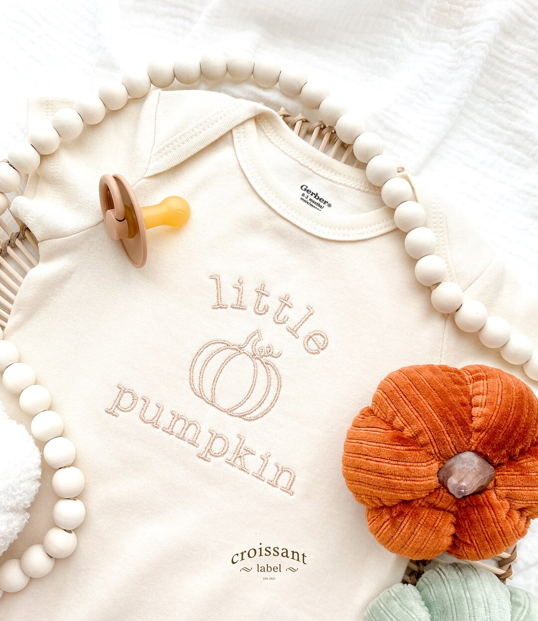 Little Pumpkin Onesie®, Embroidered Fall Baby Announcement Baby Onesies ...