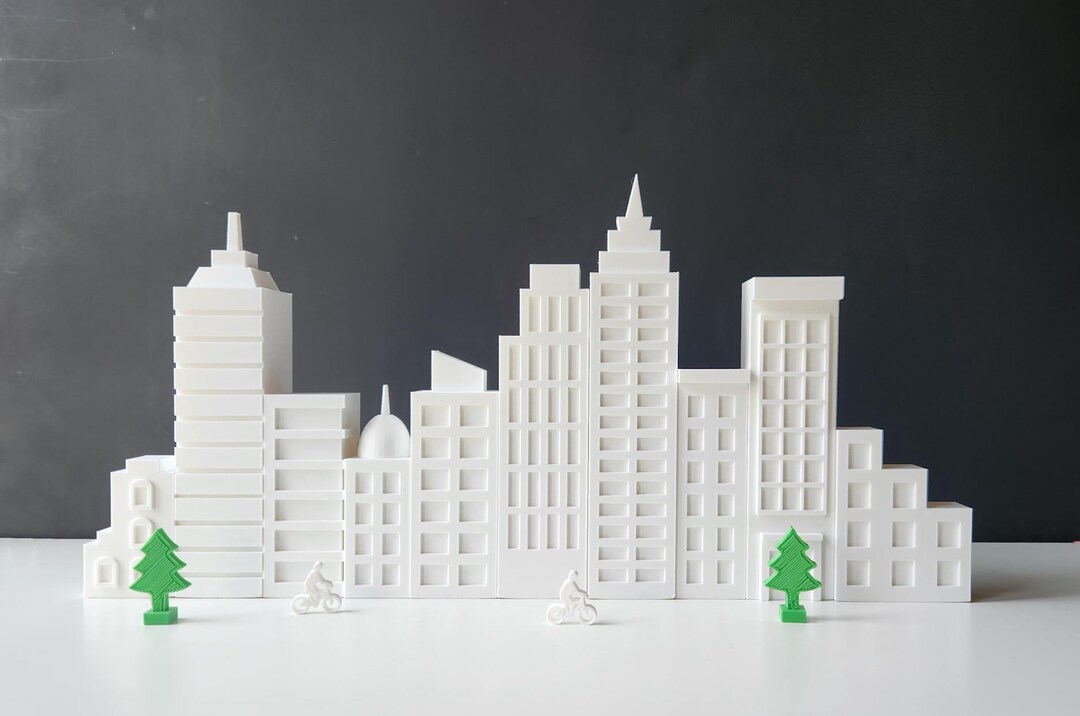 Cityscape Set C: 10 3d-printed Miniature Buildings in Various ...